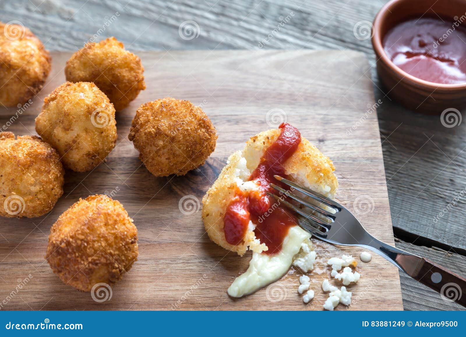 Arancini - Rice Balls with Mozzarella Stock Image - Image of board ...
