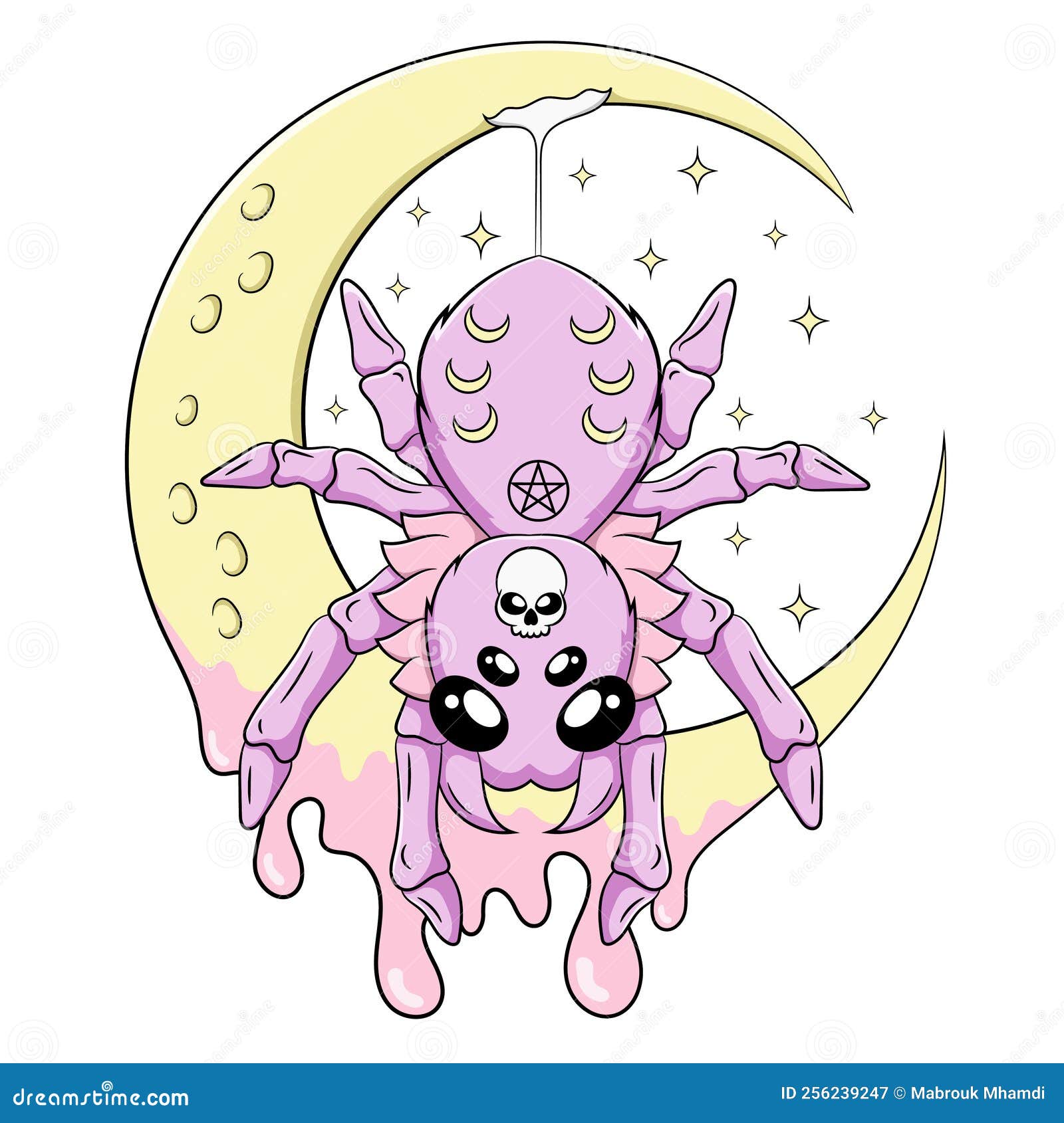 Aranha-do-pau-pastel fofo ilustração do vetor. Ilustração de horror ...