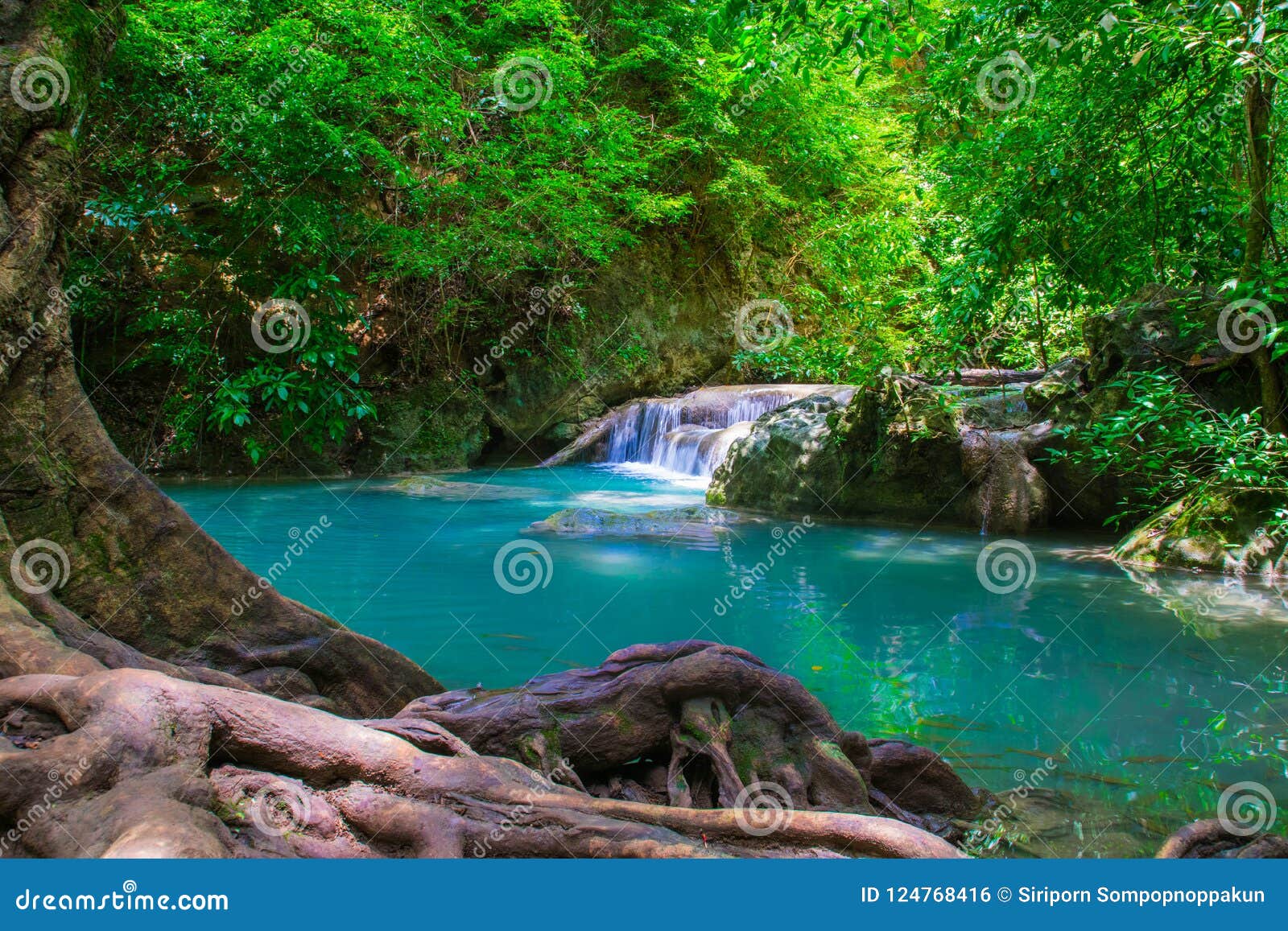 Arawan Waterfall in Thailand. Stock Photo - Image of tropical ...