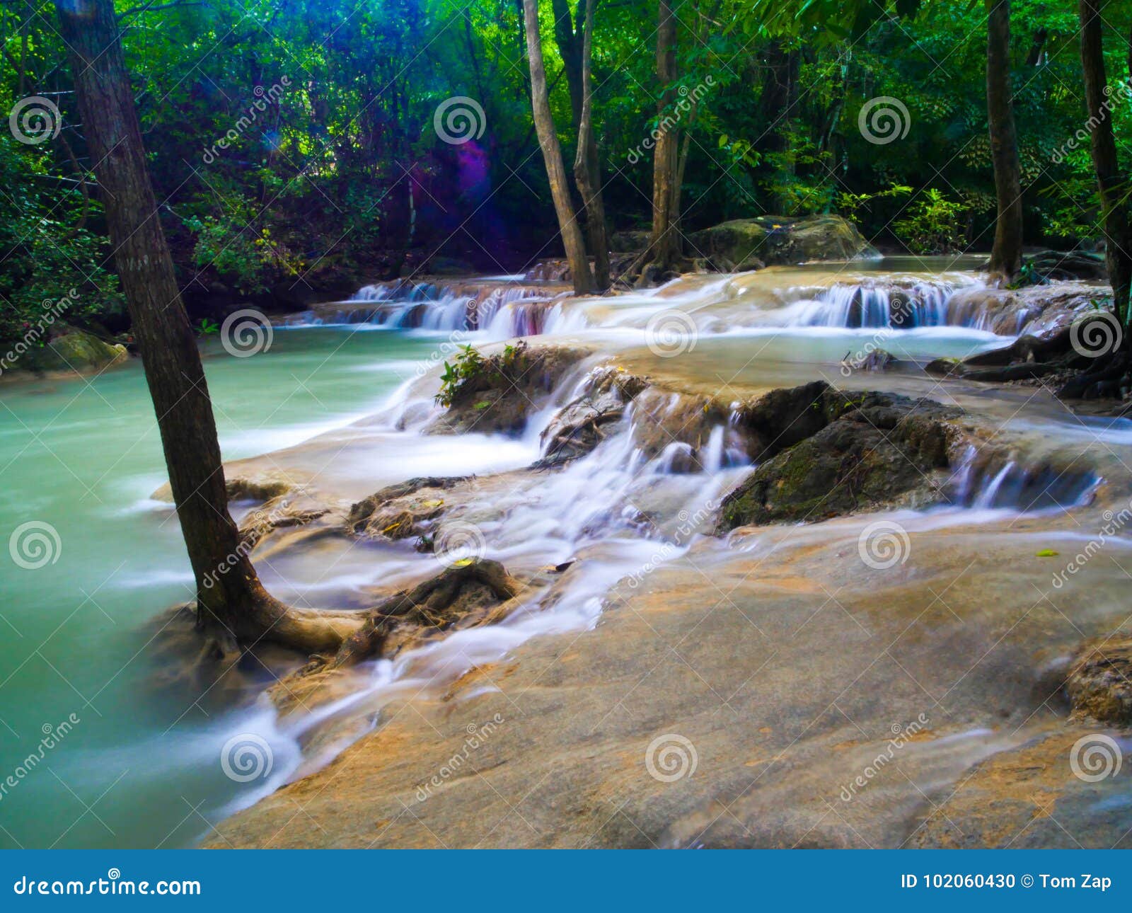 Arawan waterfull stock photo. Image of nature, kanchanaburi - 102060430