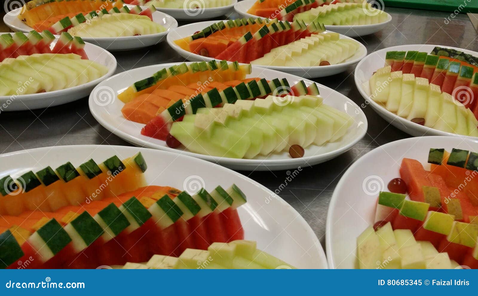 An Aray of Mixed Fruits Platter Preparation Stock Image - Image of ...