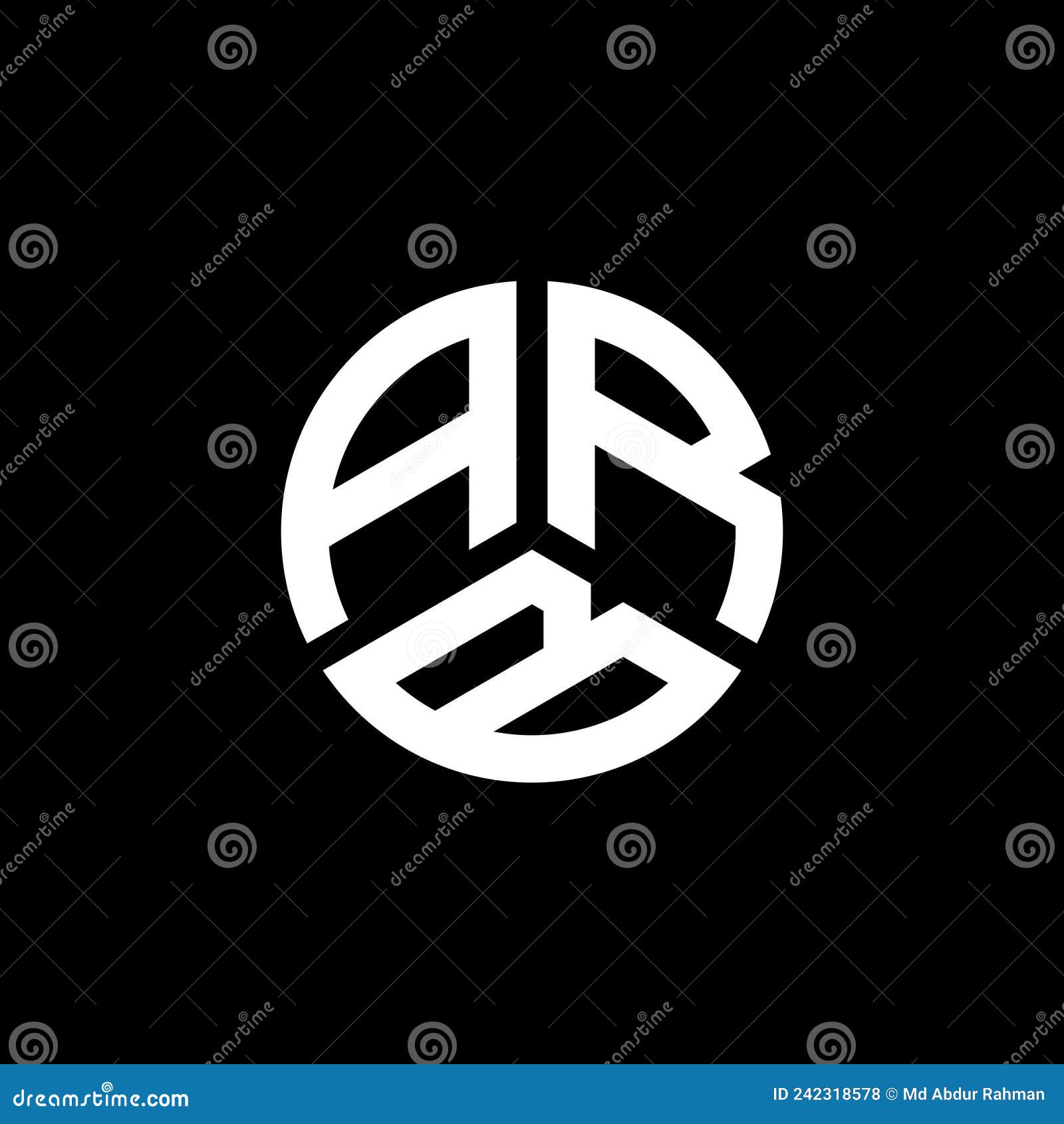 ARB Letter Logo Design On White Background. ARB Creative Initials ...