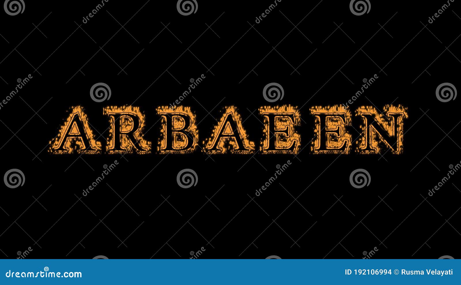 Arbaeen Fire Text Effect Black Background Stock Illustration ...
