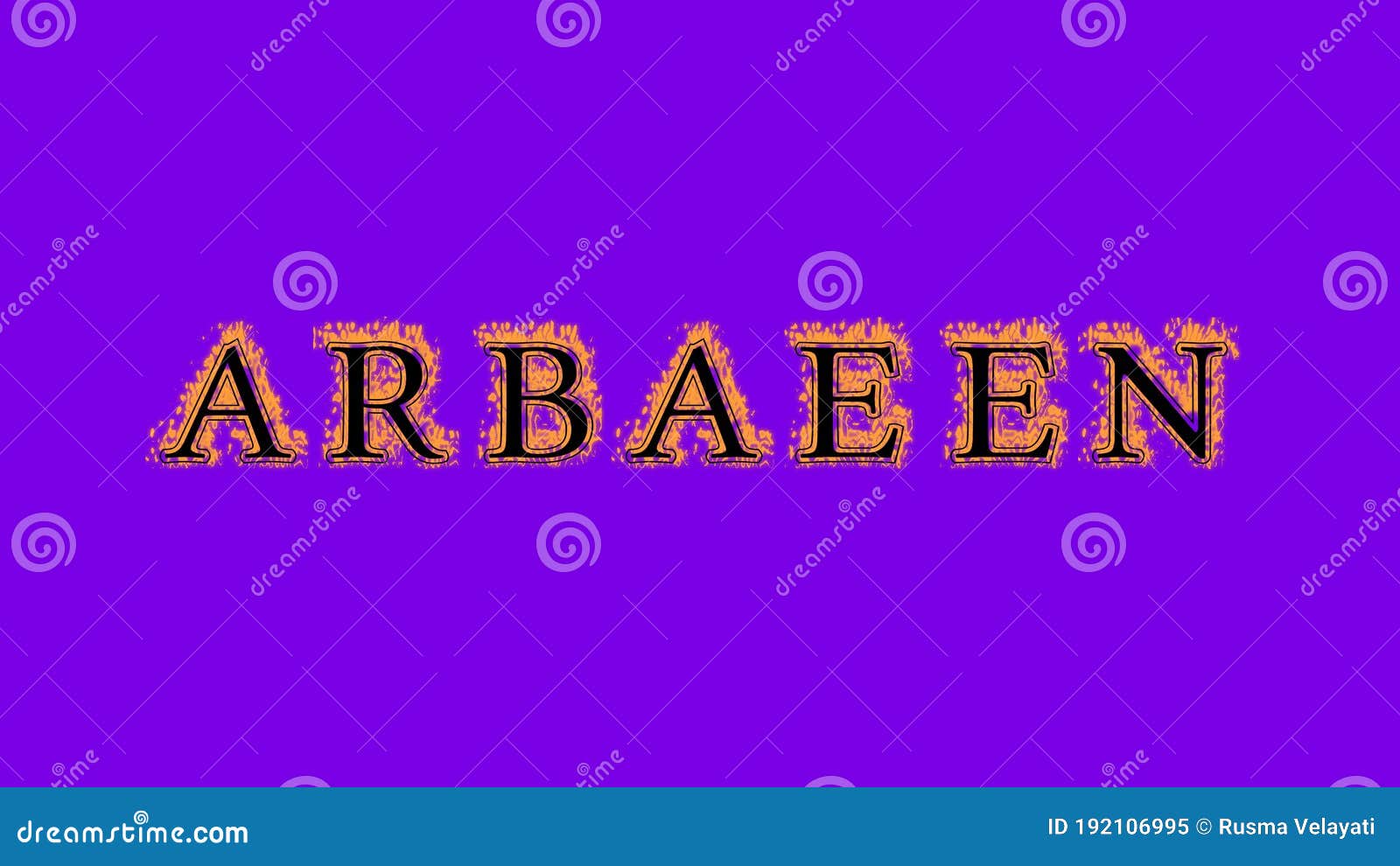 Arbaeen Fire Text Effect Violet Background Stock Illustration ...
