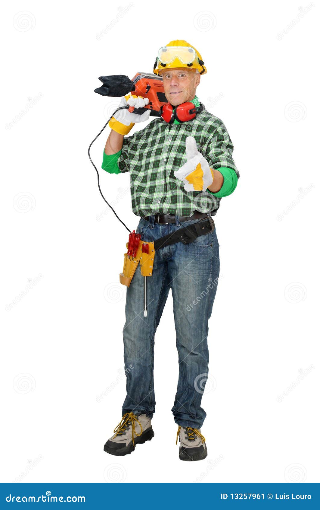 Arbeider stock afbeelding. Image of contractant, plannen - 13257961