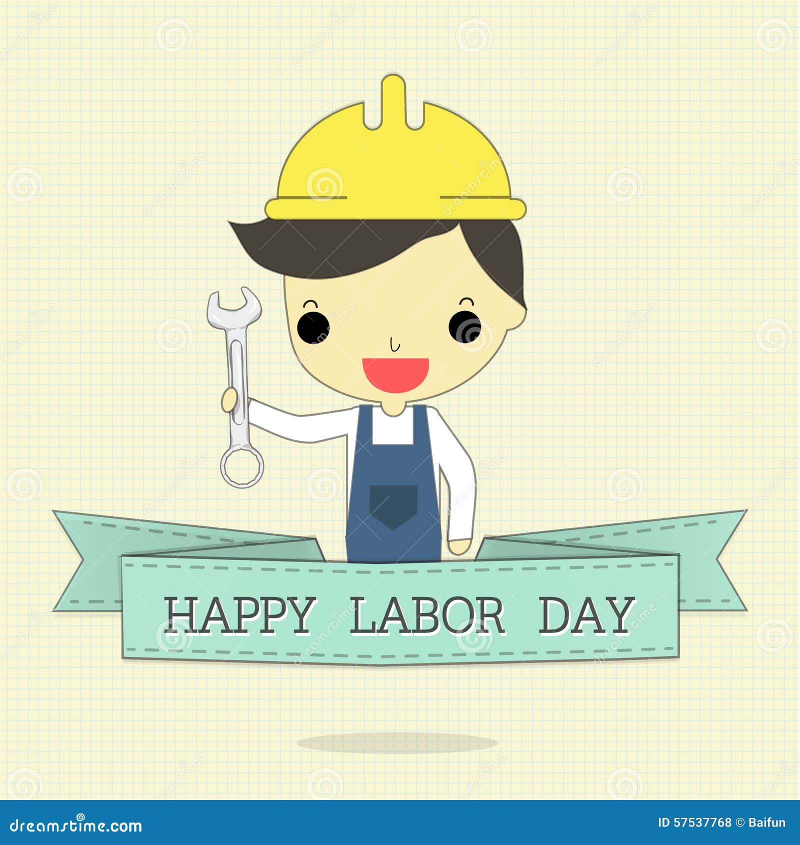 Arbeidsdag en lint vector illustratie. Illustration of arbeiders - 57537768