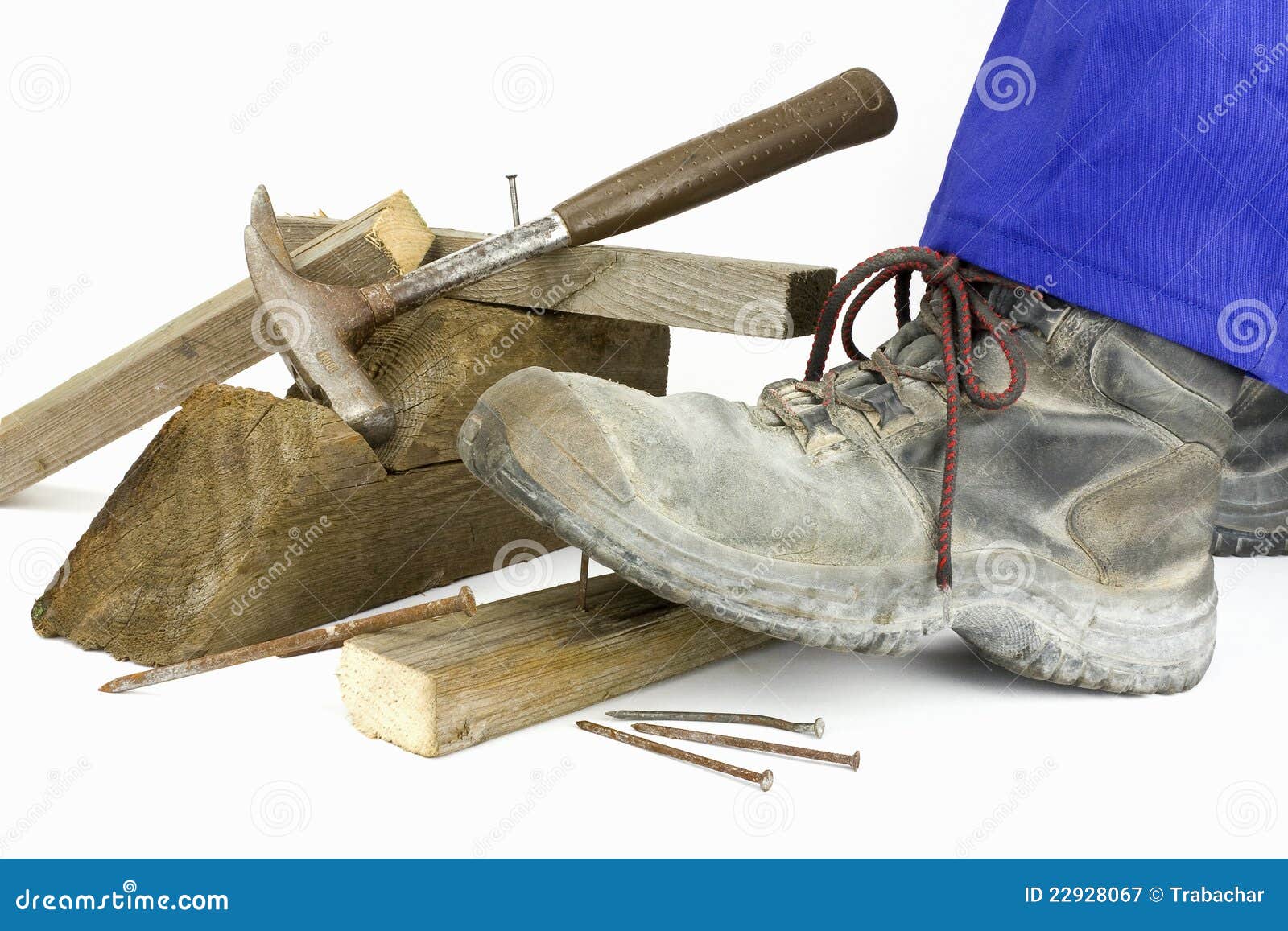 Arbeidsongeval stock afbeelding. Image of blauw, ambacht - 22928067