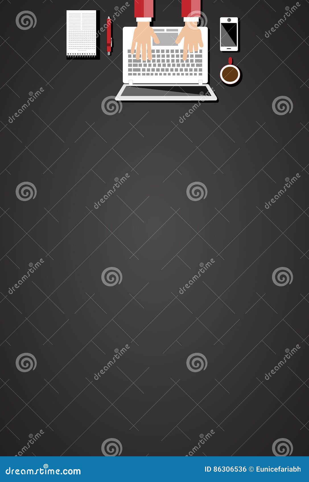 Arbeiten mit dem Computer vektor abbildung. Illustration von studieren ...