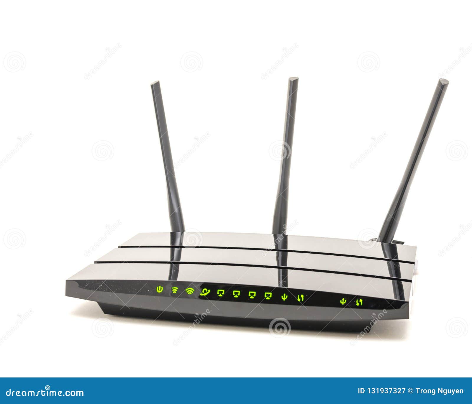 Arbeitendes Drahtloses Routerkabelmodem Mit Verbindungsstatuslicht ...