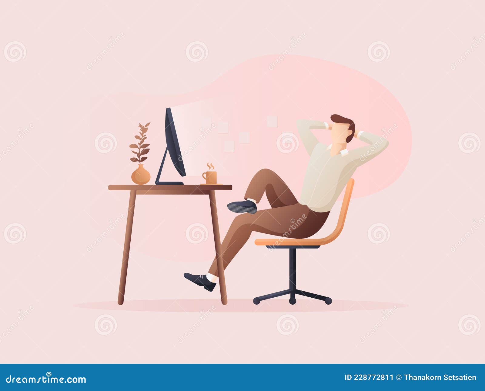 Arbeitszeit. vektor abbildung. Illustration von interviews - 228772811