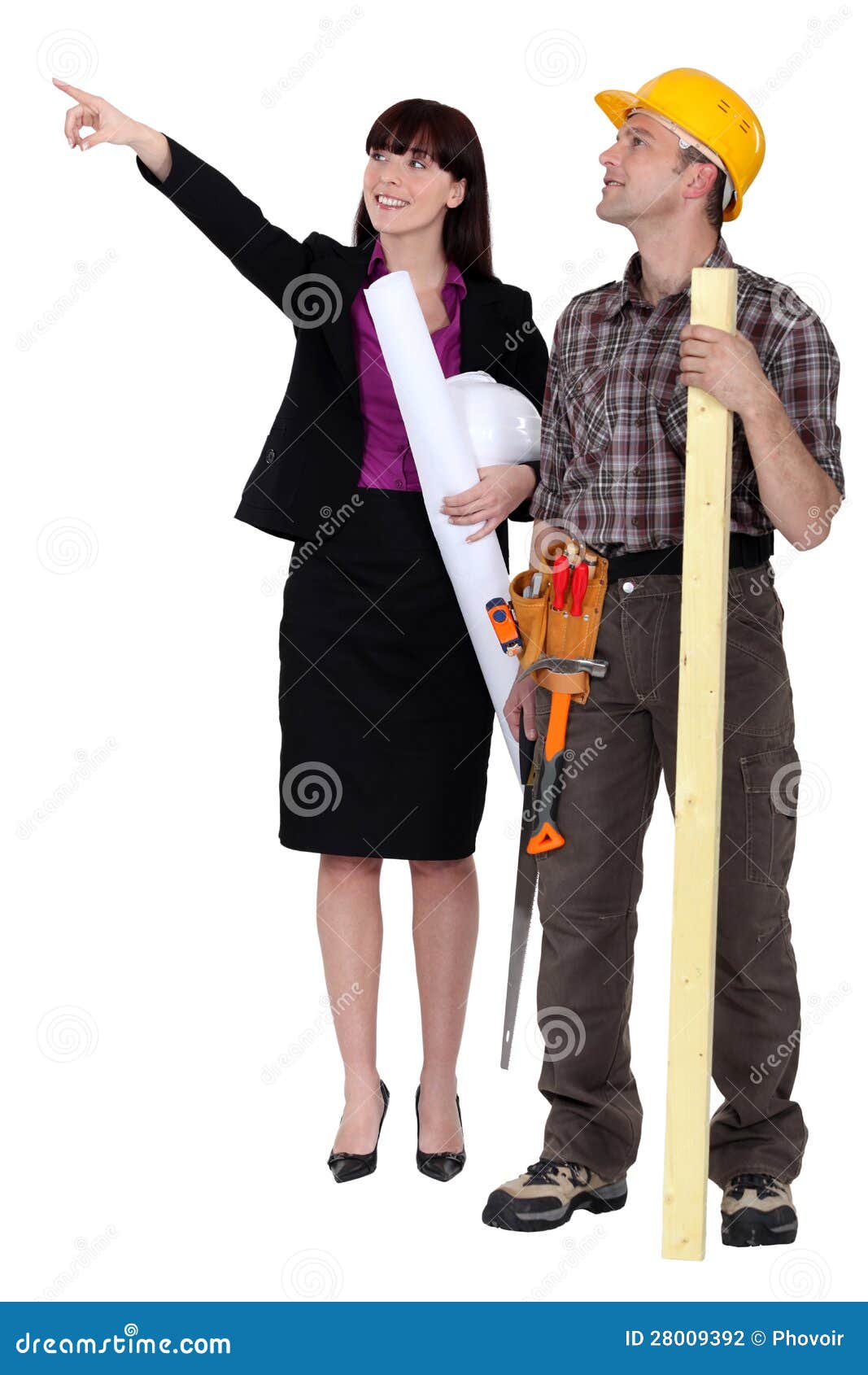 Arbetare och arkitekt arkivfoto. Bild av murare, vertikalt - 28009392