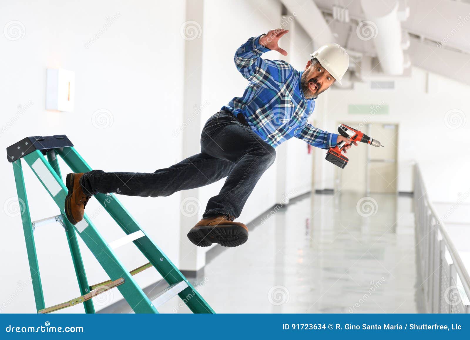 Arbetare Som Av Faller Stege Arkivfoto - Bild av kontor, inre: 91723634