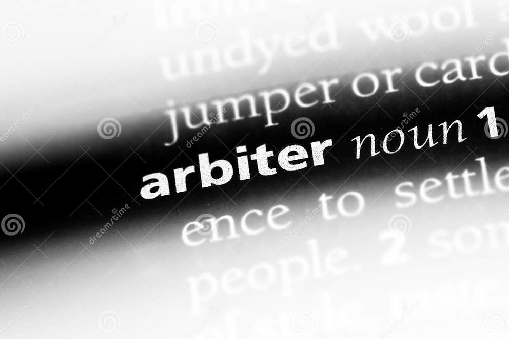 Arbiter stock photo. Image of word, english, definition - 114406618