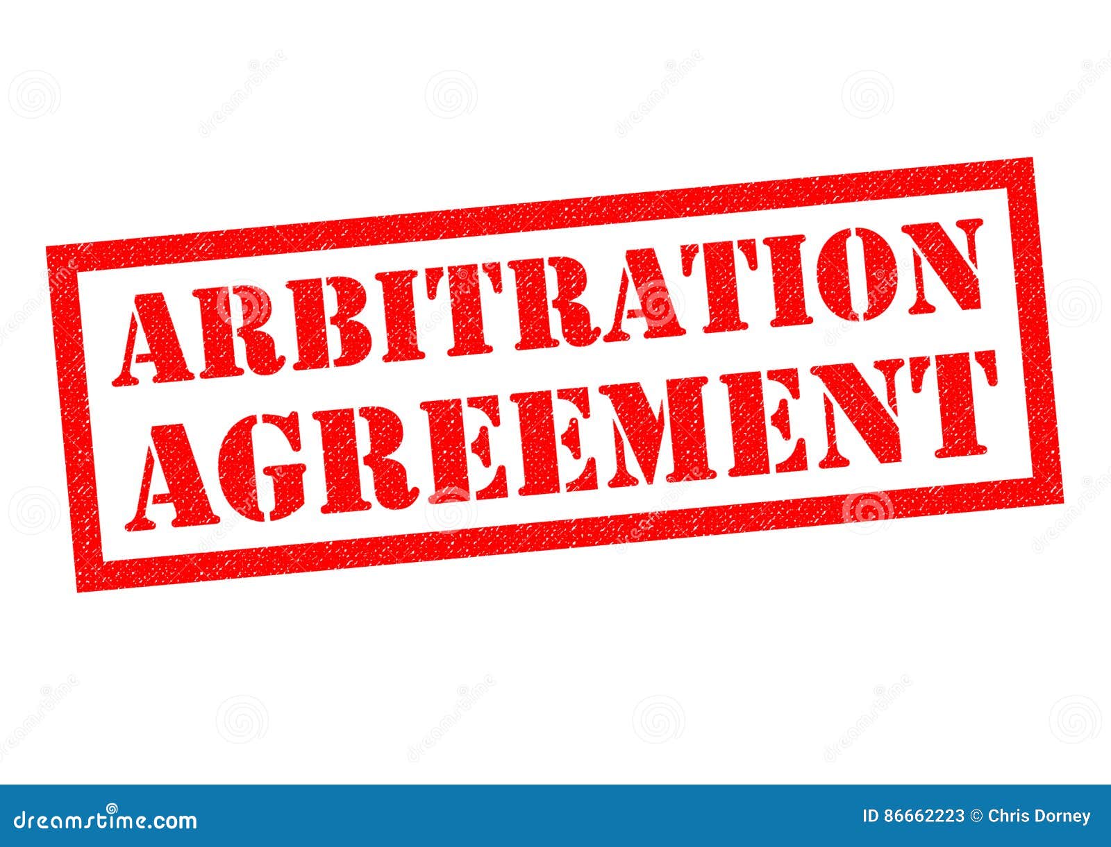 Arbitration Agreement Letter Stamped With Folder Document, Blue Pencil ...
