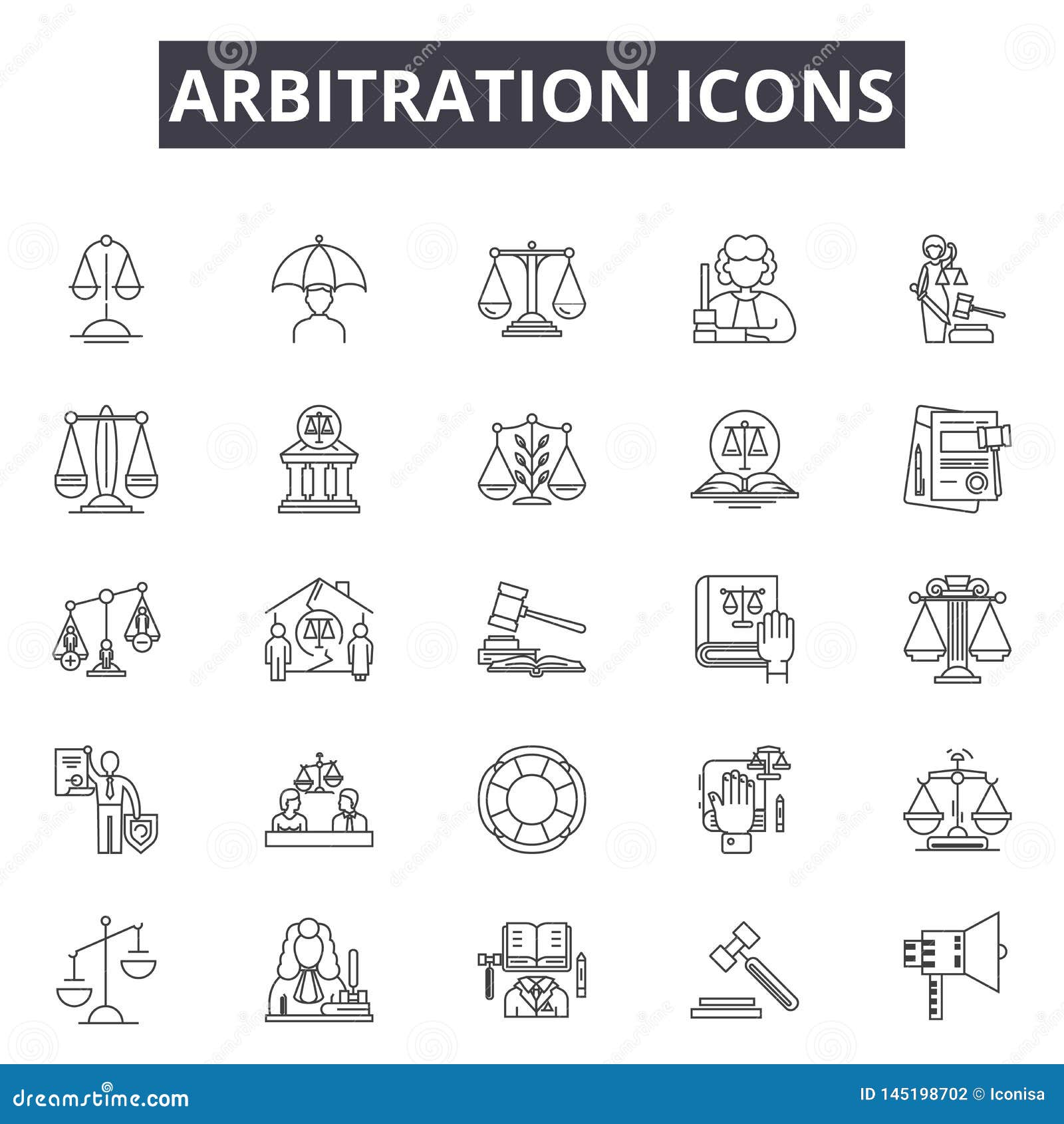 Arbitration Line Icons, Signs, Vector Set, Outline Illustration Concept ...