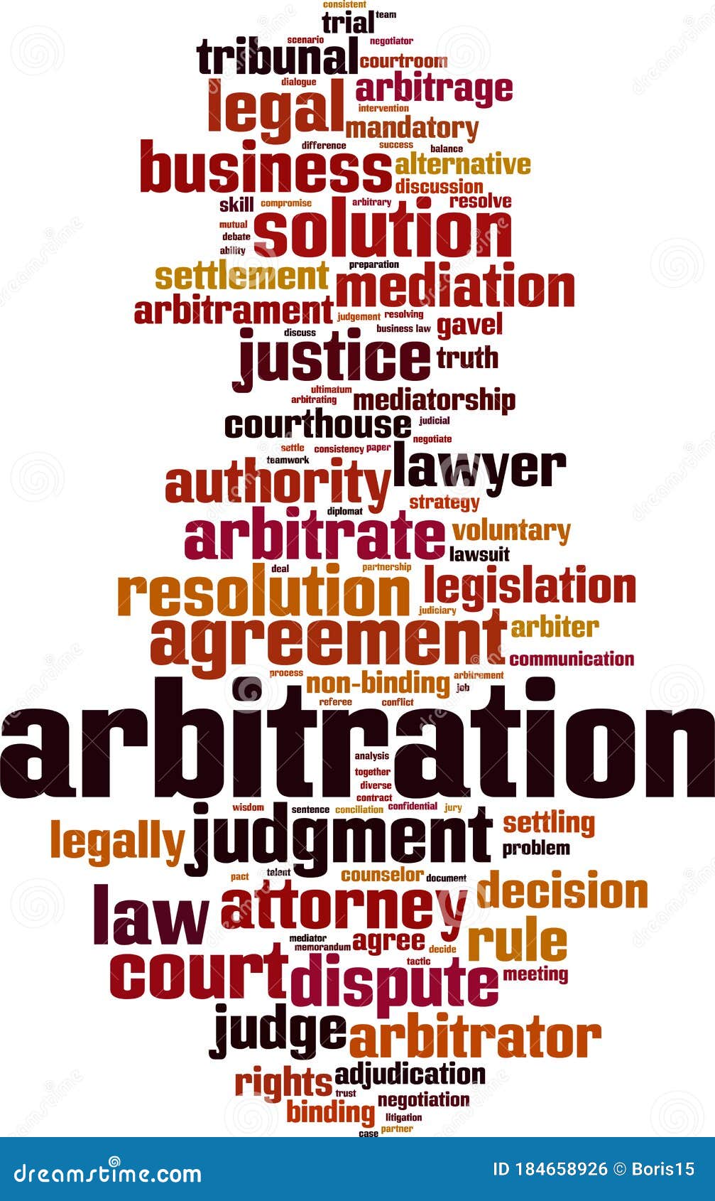 Arbitration word cloud stock vector. Illustration of arbitrament ...