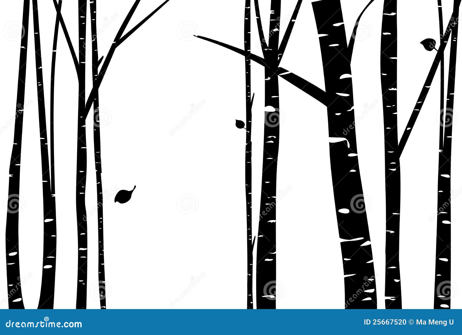 Arboleda Del Abedul Con La Hoja Que Cae Ilustración del Vector ...