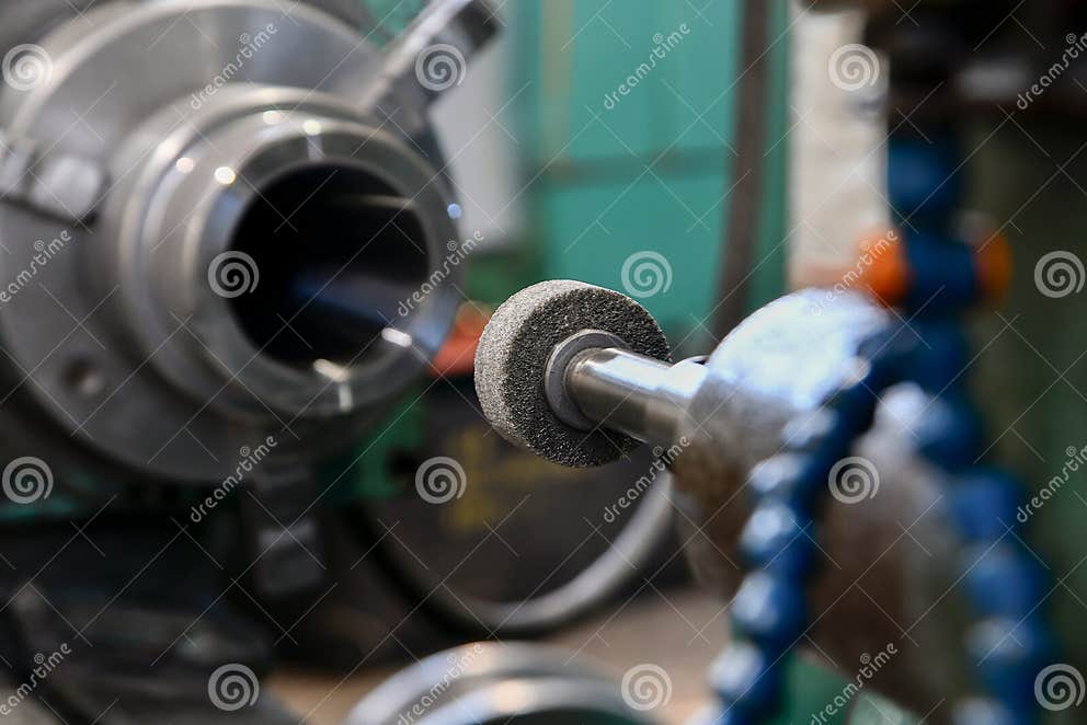 Arbor with Abrasive Disc on an Internal Grinding Machine Stock Photo ...