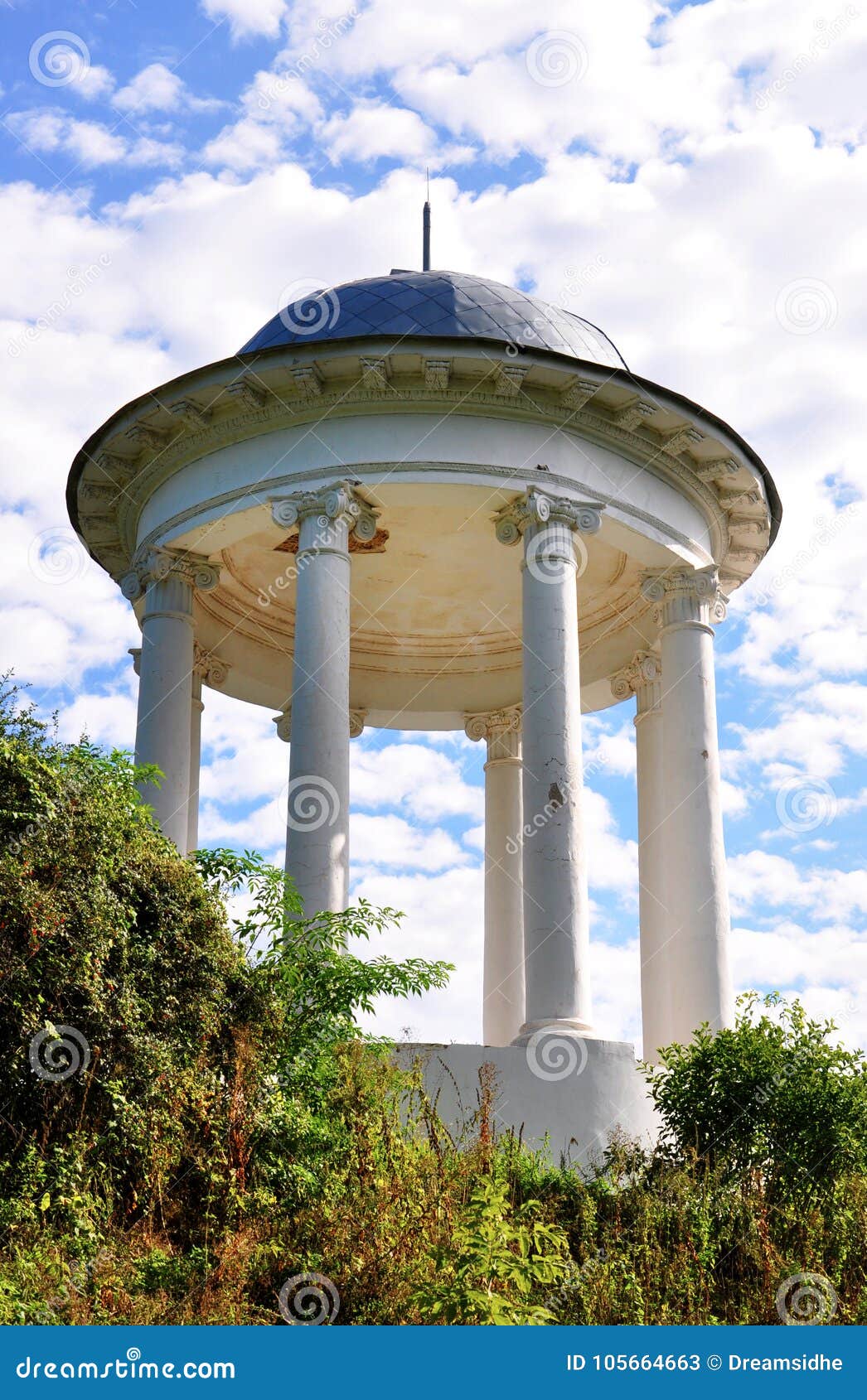 Arbor with Columns in the Background of a Cloudy Sky Stock Image ...