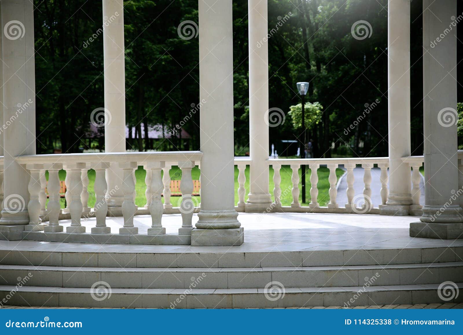 An Arbor with Columns in the Park. Stock Photo - Image of fairy ...