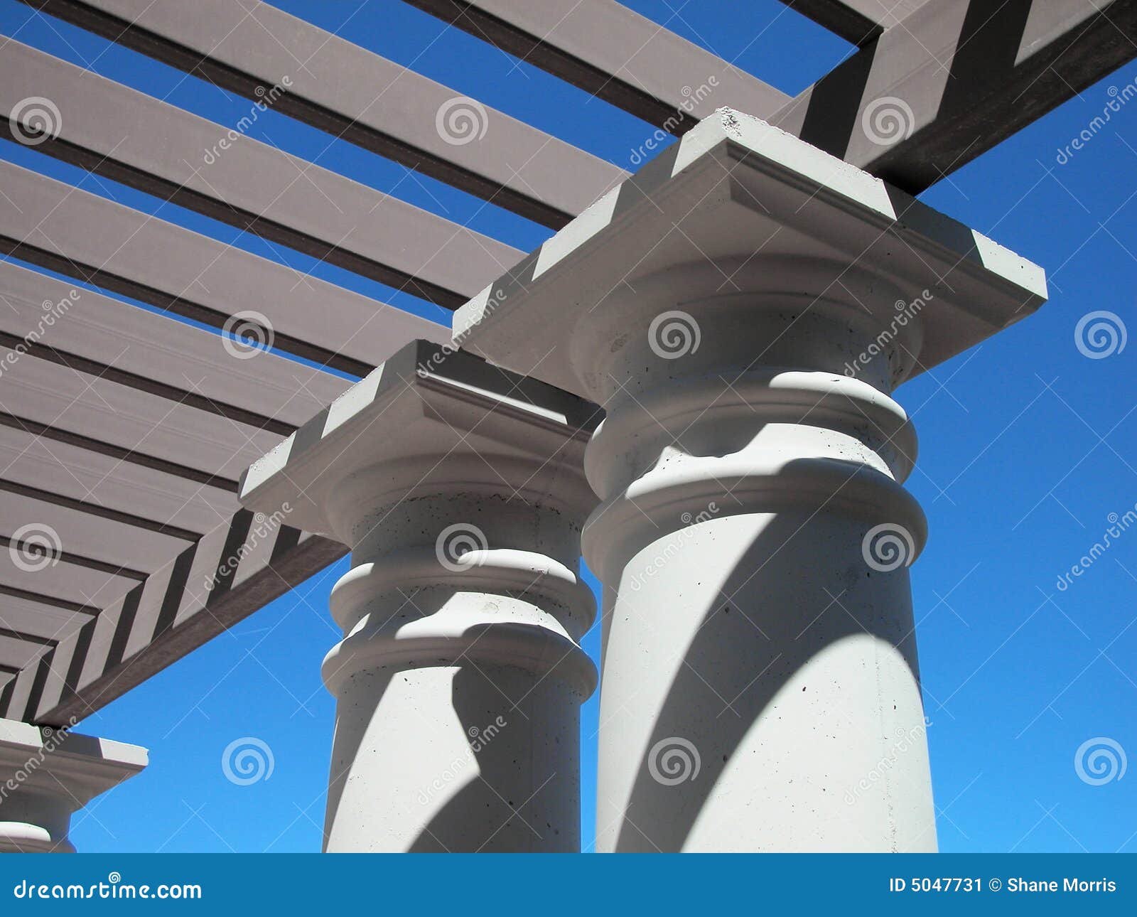 Arbor with Concrete Columns Stock Image - Image of planks, ionic: 5047731