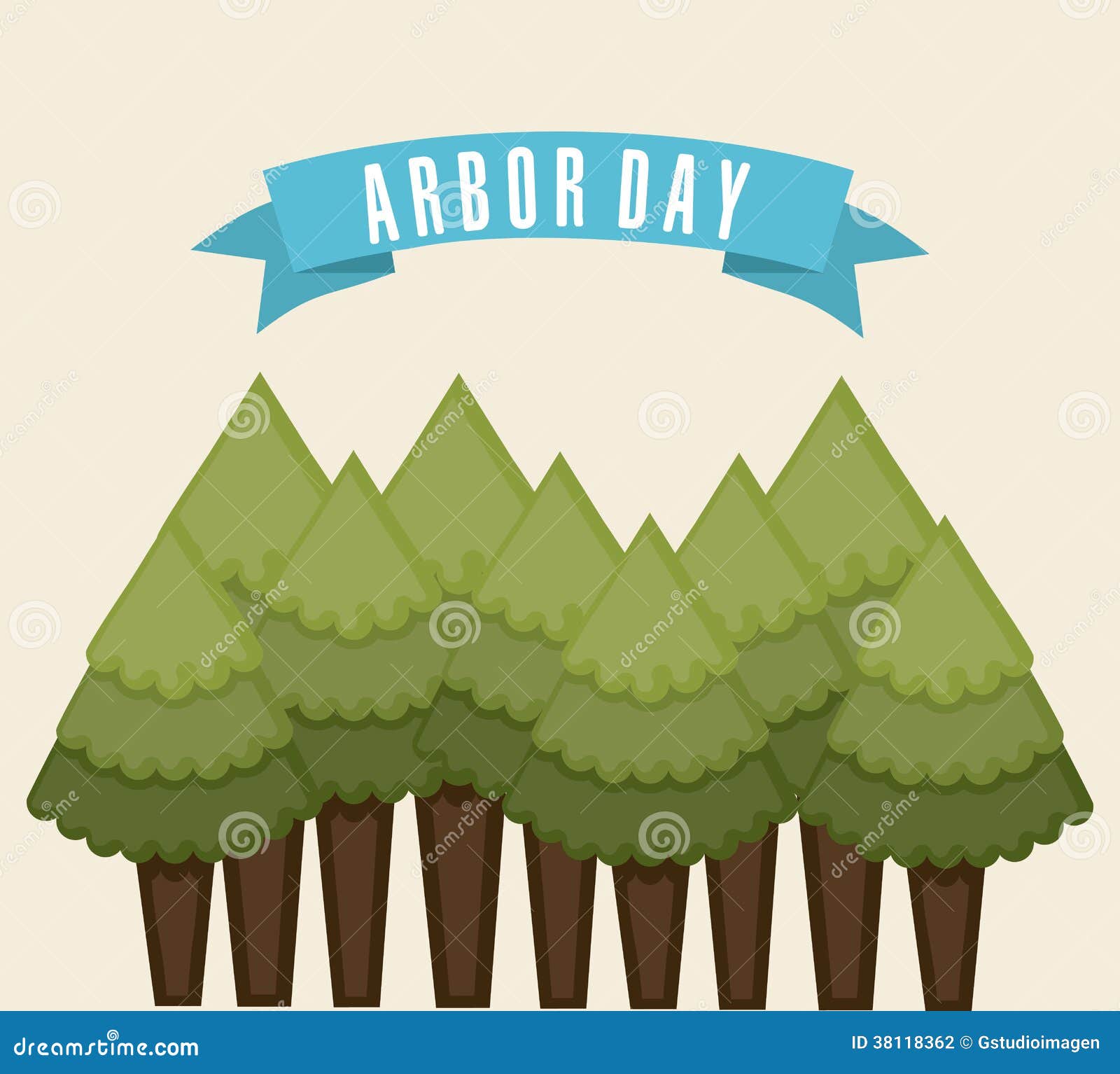 Arbor day stock vector. Illustration of emblem, pines - 38118362