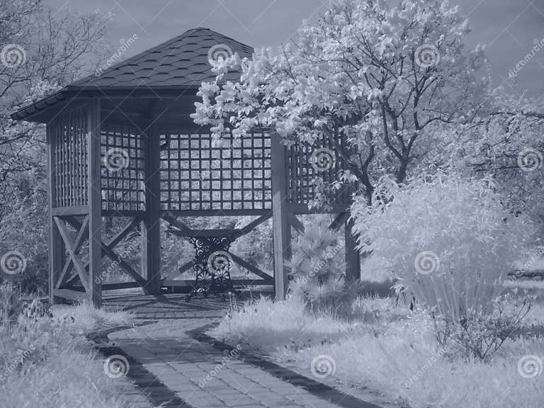 Arbor in infrared stock photo. Image of garden, arbor - 40195626