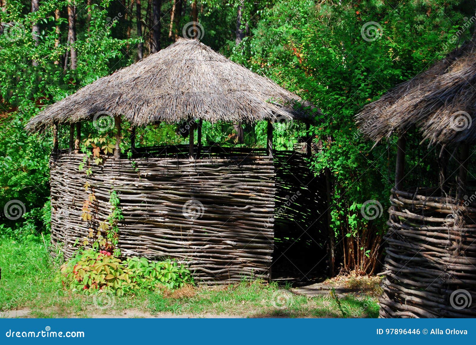 Arbor of woven branches stock photo. Image of design - 97896446