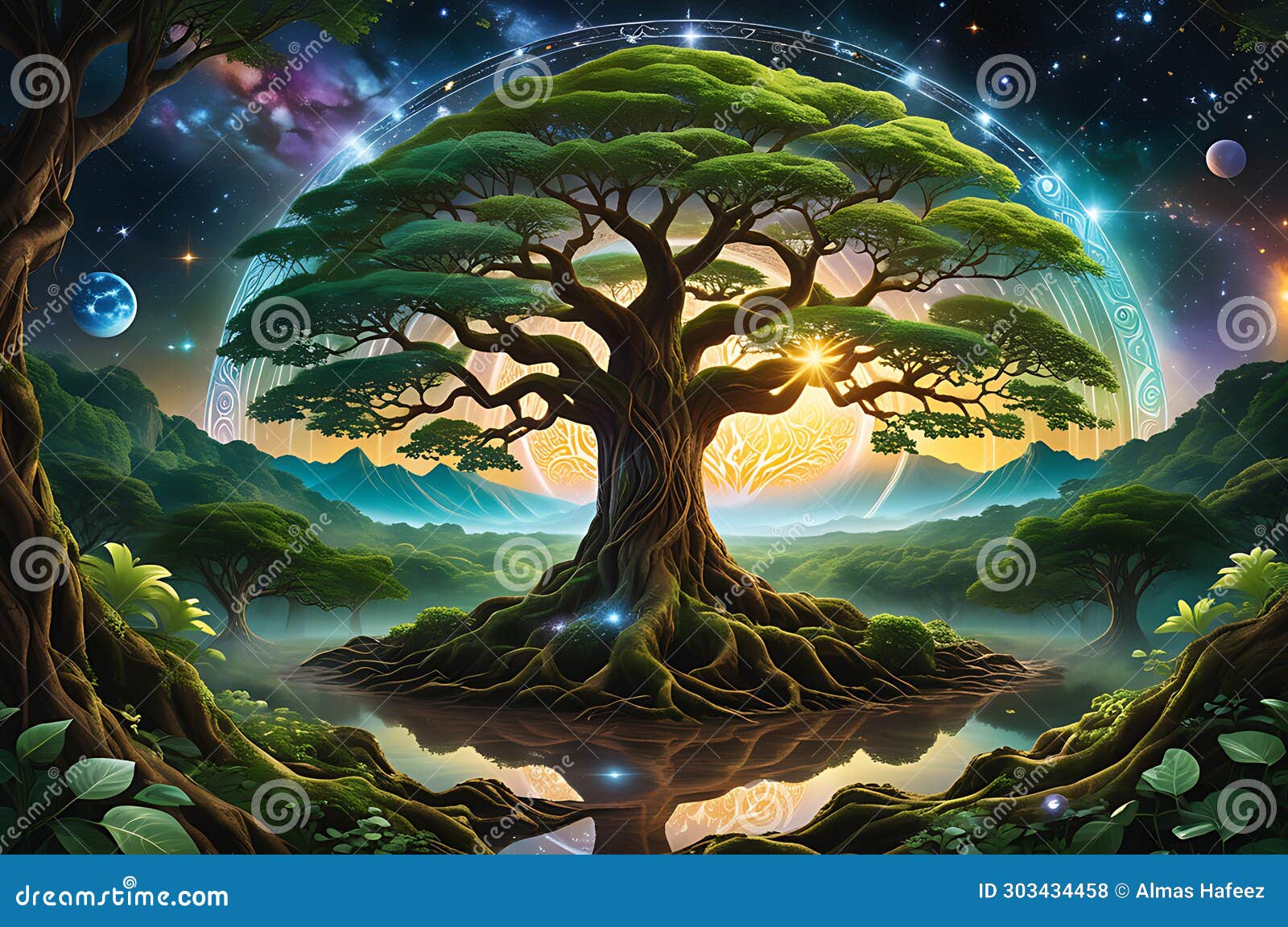 Arboreal Symphony: Majestic Tree of Life, Roots and Branches ...