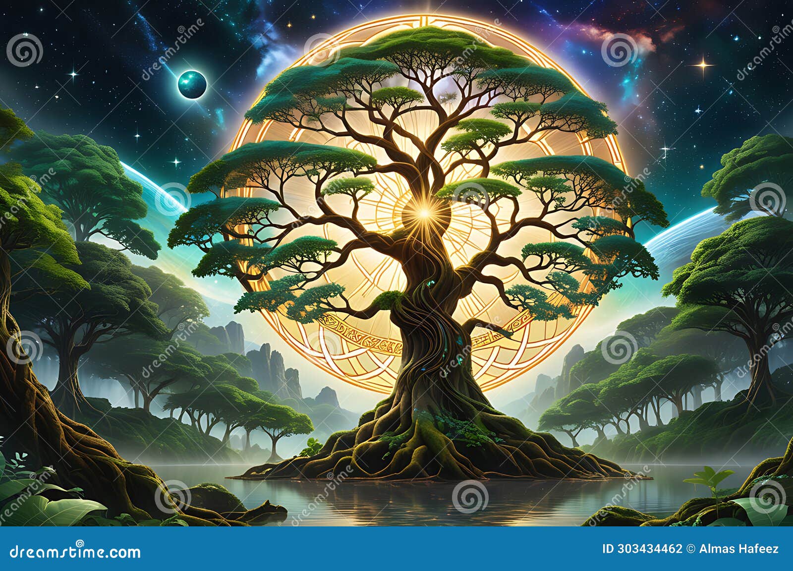 Arboreal Symphony: Majestic Tree of Life, Roots and Branches ...