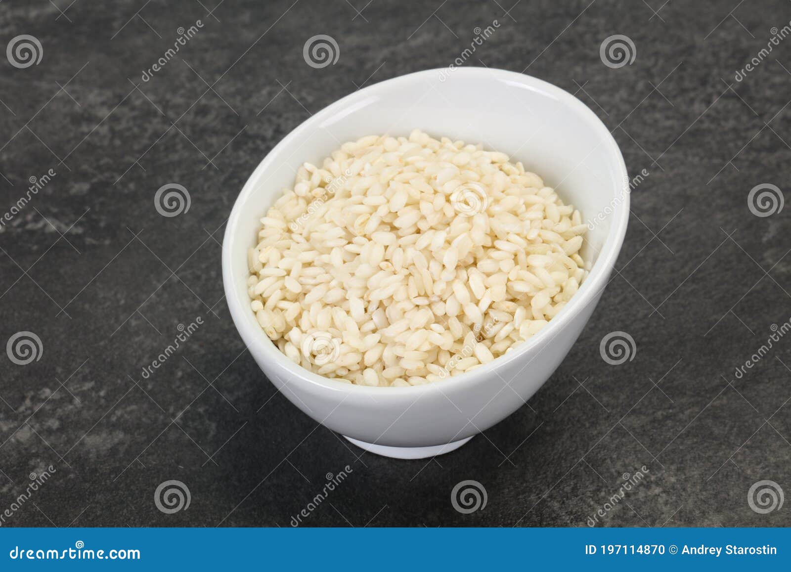 Arborio Rice for Italian Risotto Stock Photo - Image of closeup ...