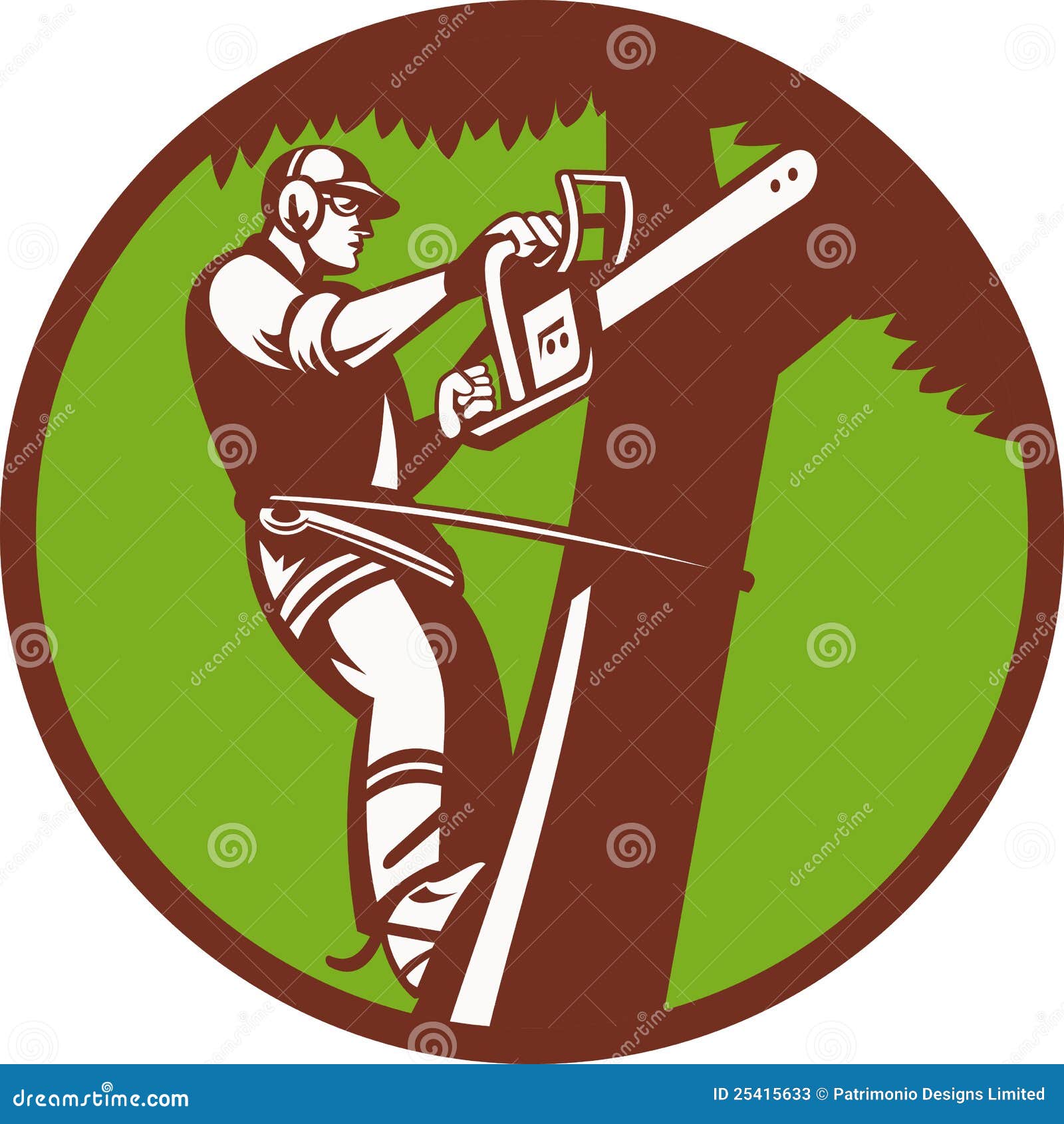 Arborist Tree Surgeon Trimmer Pruner Stock Illustration - Illustration ...