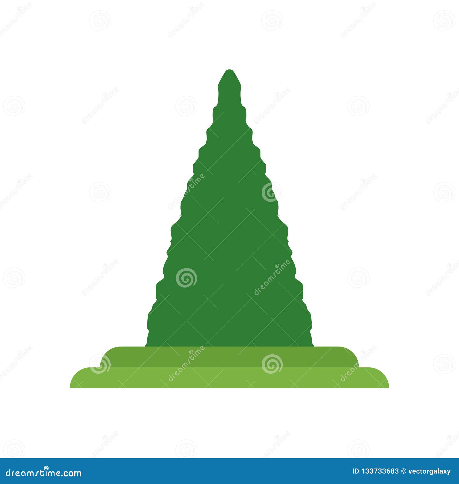 Arborvitae Tree Vector Icon In 6 Different Modern Styles. Black, Two ...