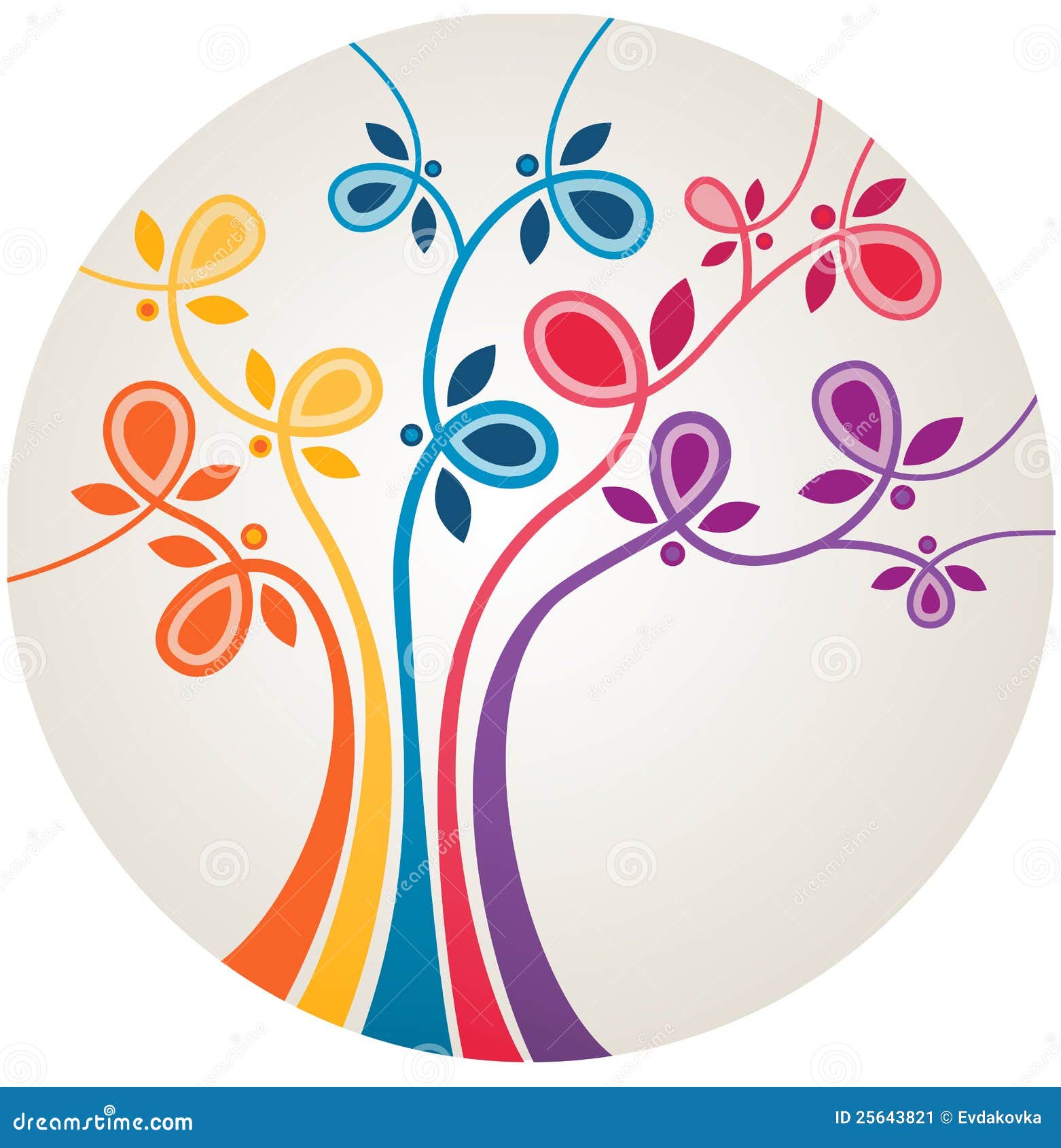 Arbre abstrait multicolore illustration de vecteur. Illustration du ...