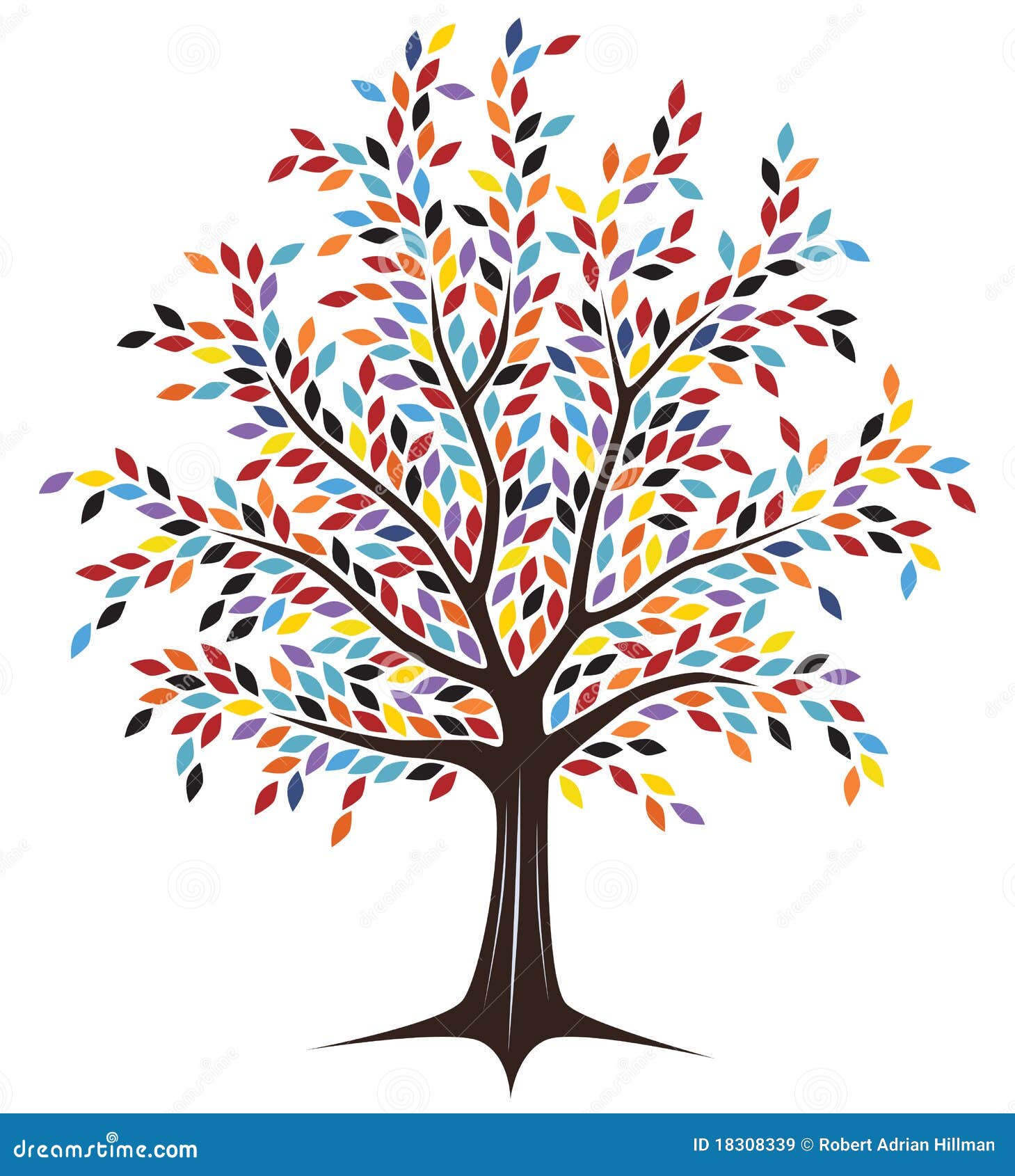 Arbre coloré illustration de vecteur. Illustration du conception - 18308339