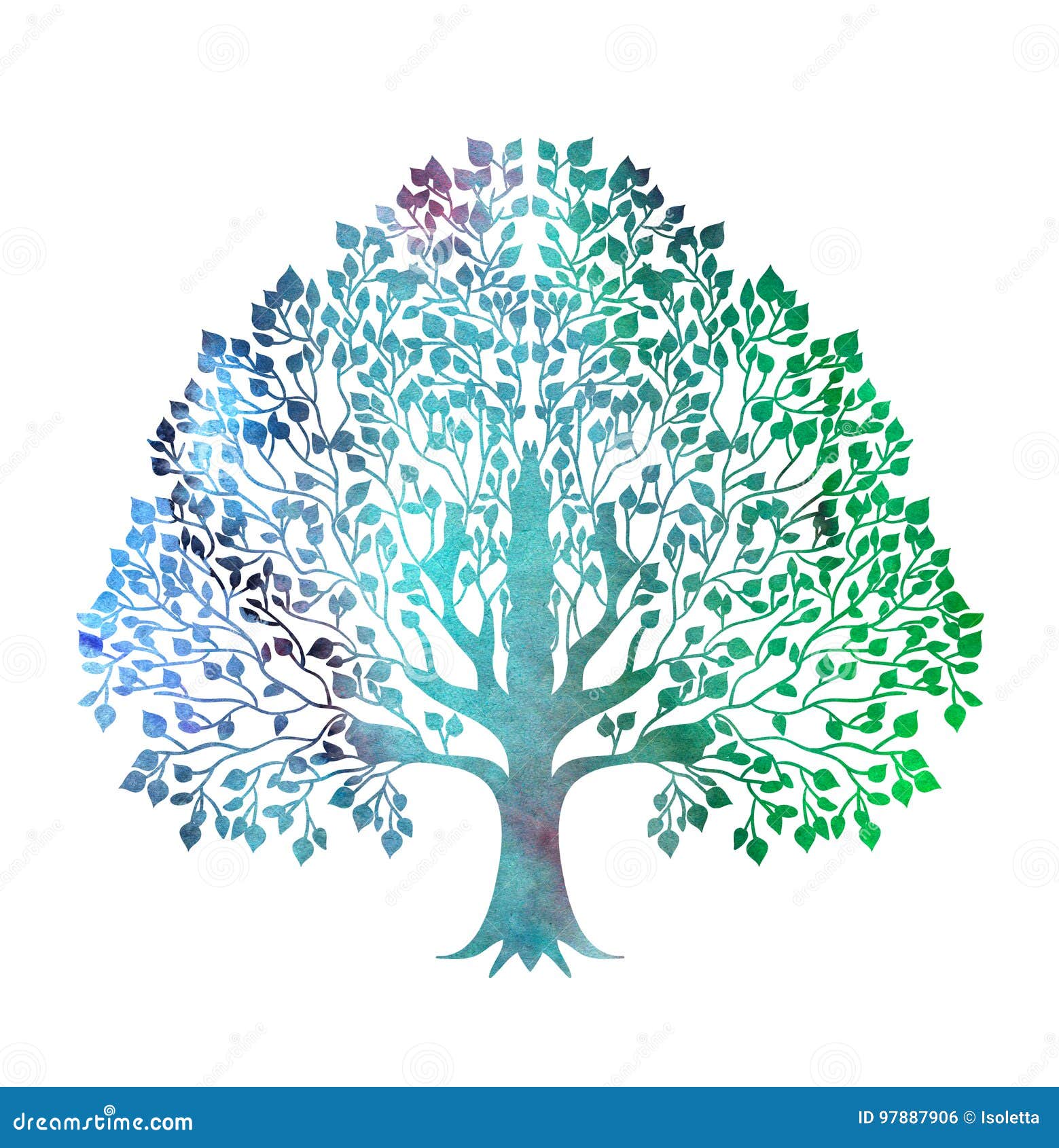 Arbre coloré stylisé illustration stock. Illustration du jardinage ...