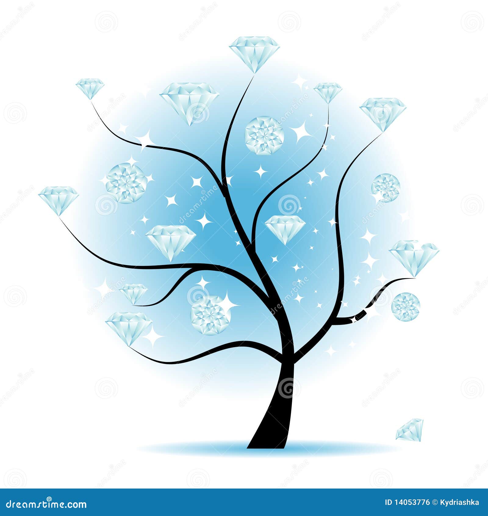 Arbre D'art Avec Des Diamants Illustration de Vecteur - Illustration of ...