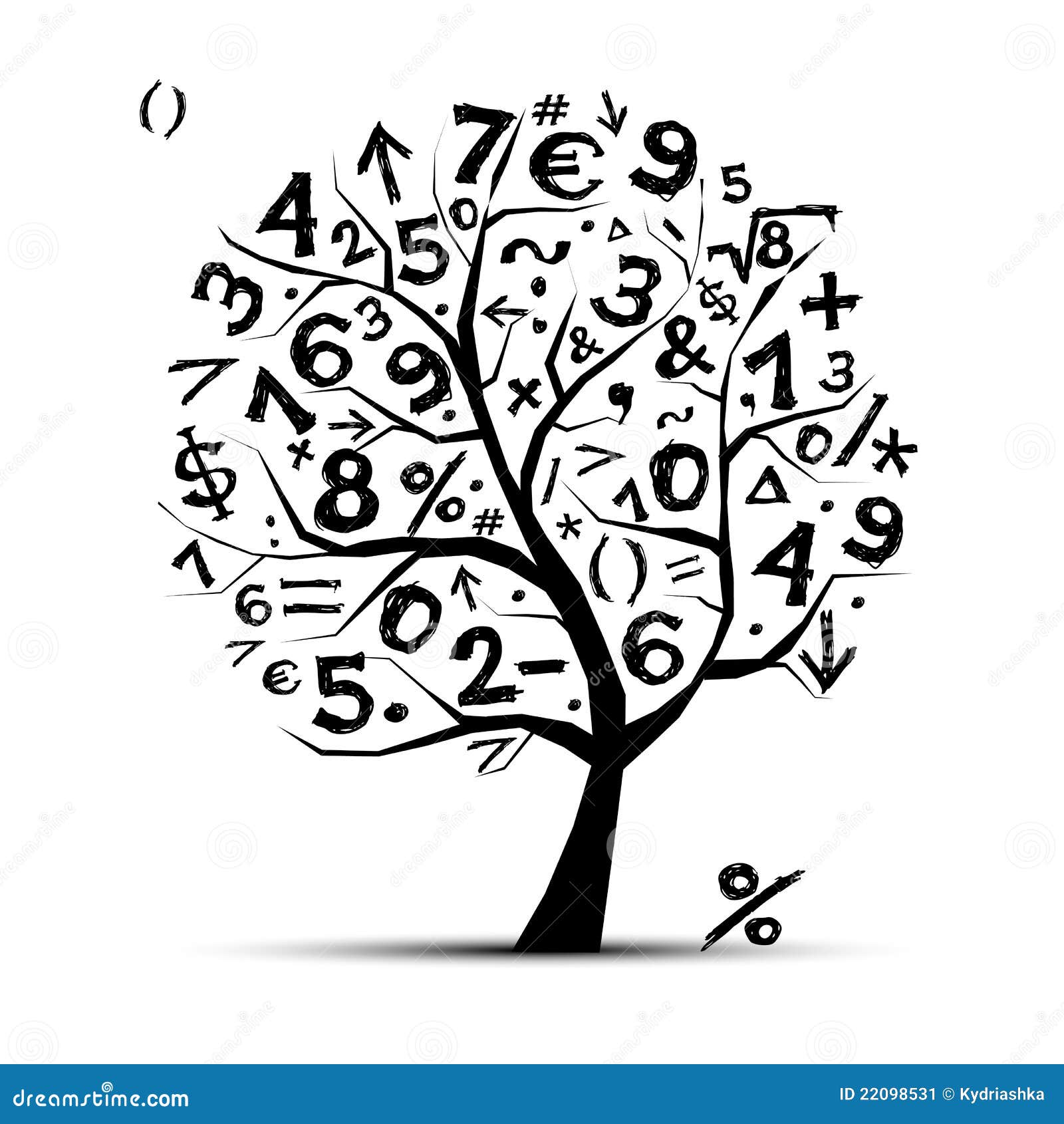 Arbre D'art Avec Des Symboles De Maths Pour Votre Conception ...