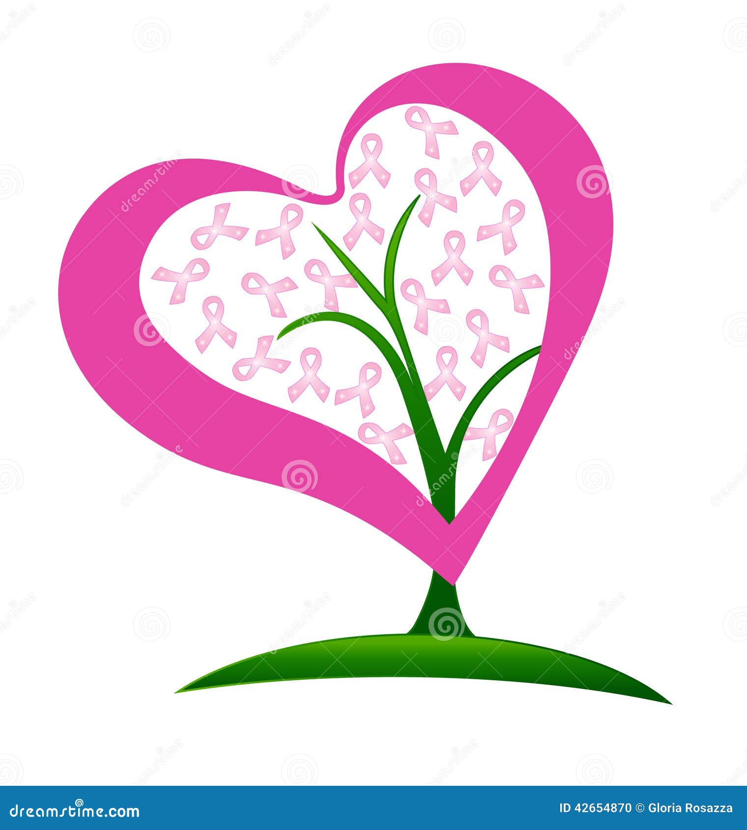 Arbre De Coeur De Rubans De Cancer Du Sein Illustration de Vecteur ...