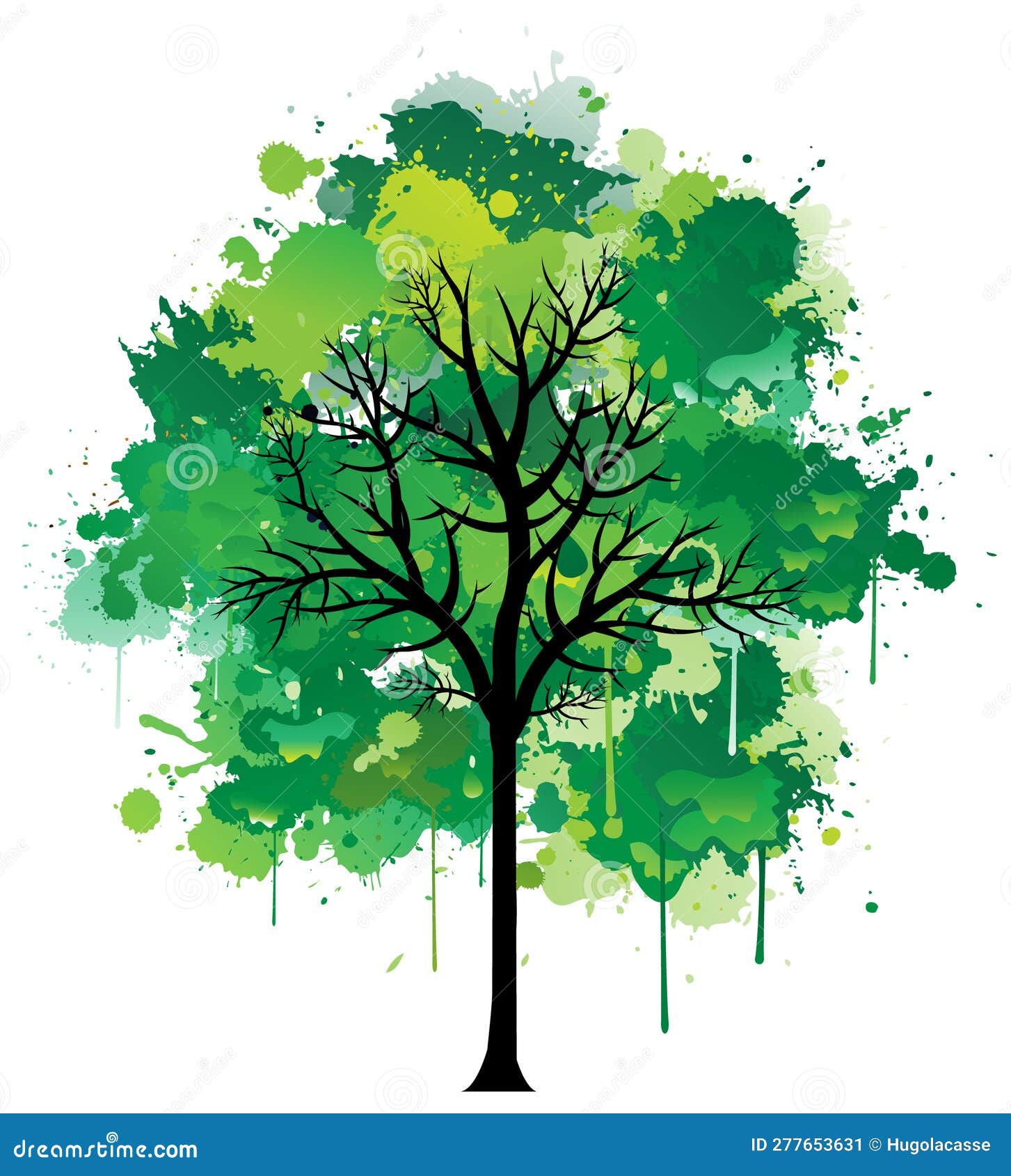 Arbre De Couleur Vert Splat Illustration de Vecteur - Illustration du ...
