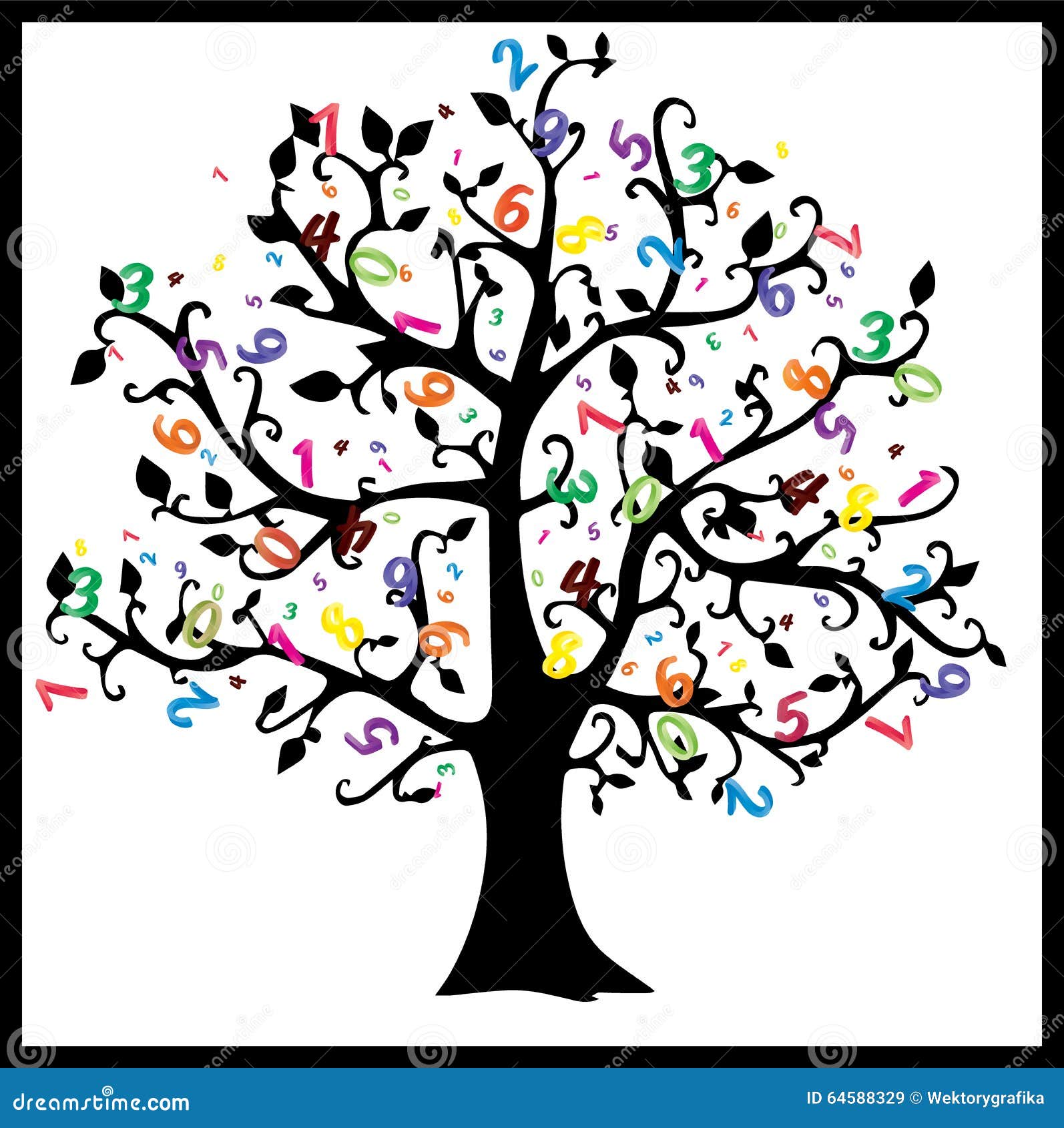 Arbre De Maths Illustration De Chiffres Sur Le Fond Blanc Illustration ...