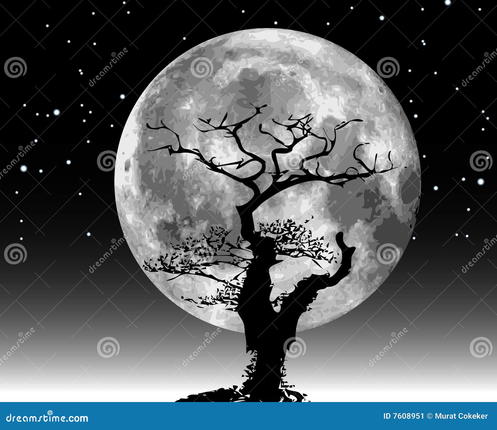 Arbre De Trame De Lune D'illustration Illustration de Vecteur ...