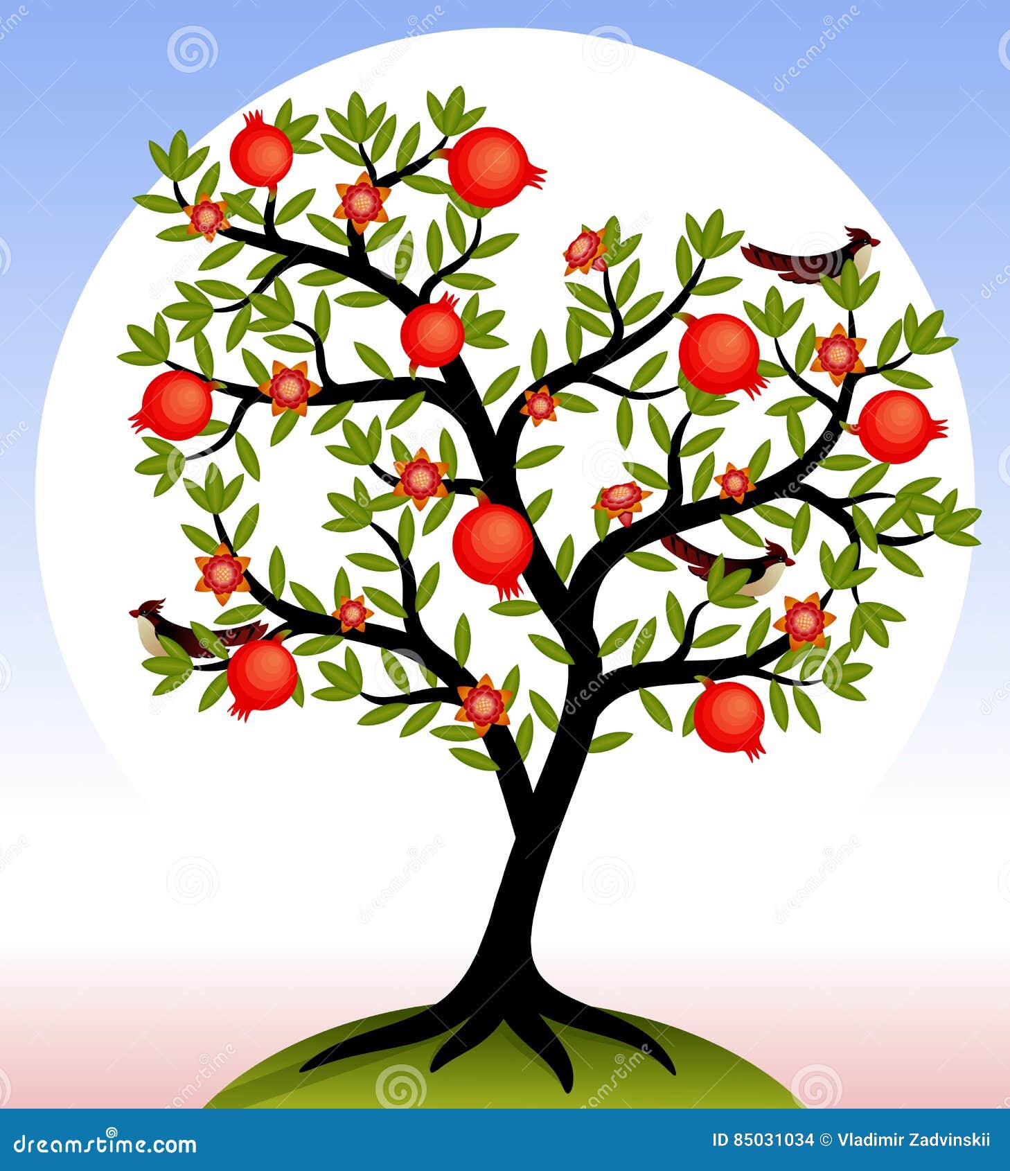 Arbre fruitier illustration de vecteur. Illustration du vecteur - 85031034