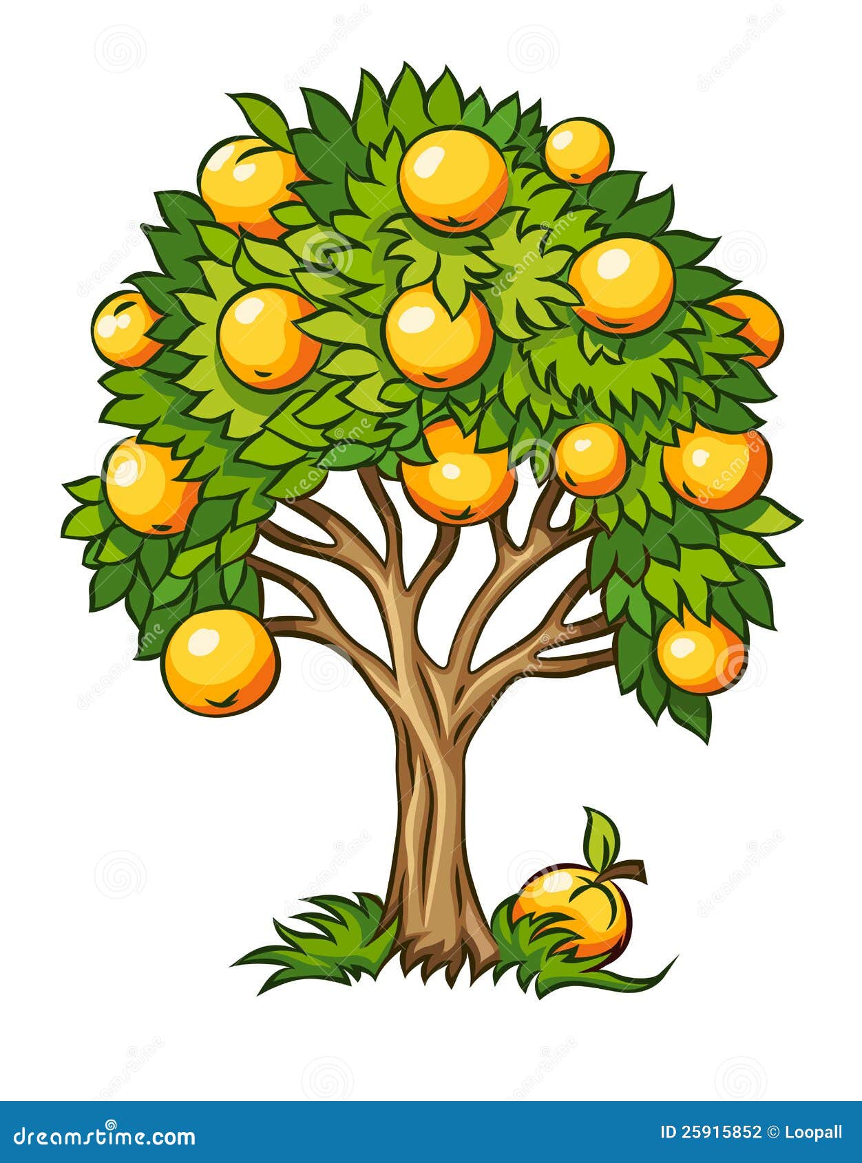 Arbre fruitier d'isolement illustration de vecteur. Illustration du ...