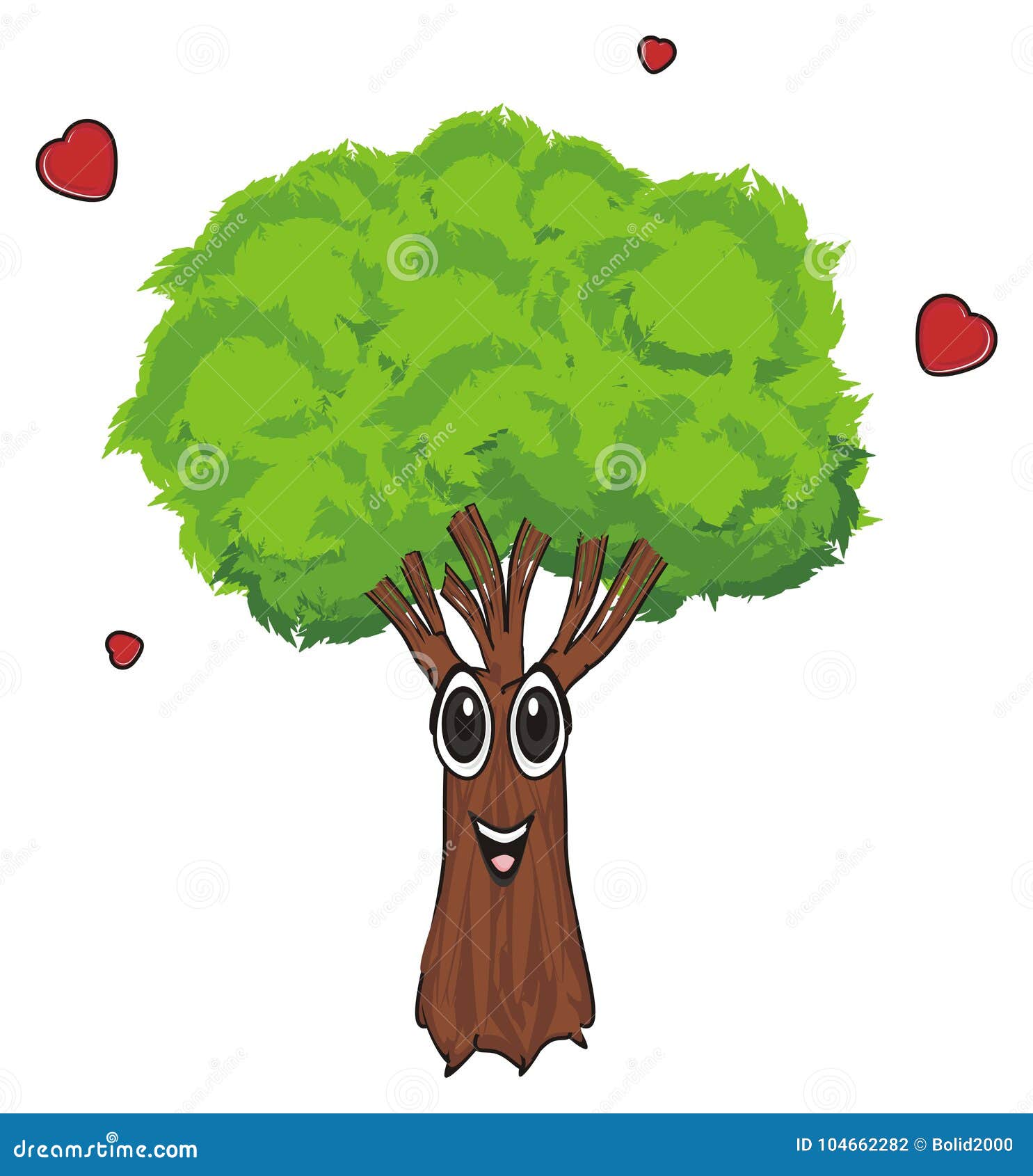 Arbre heureux dans l'amour illustration stock. Illustration of tête ...