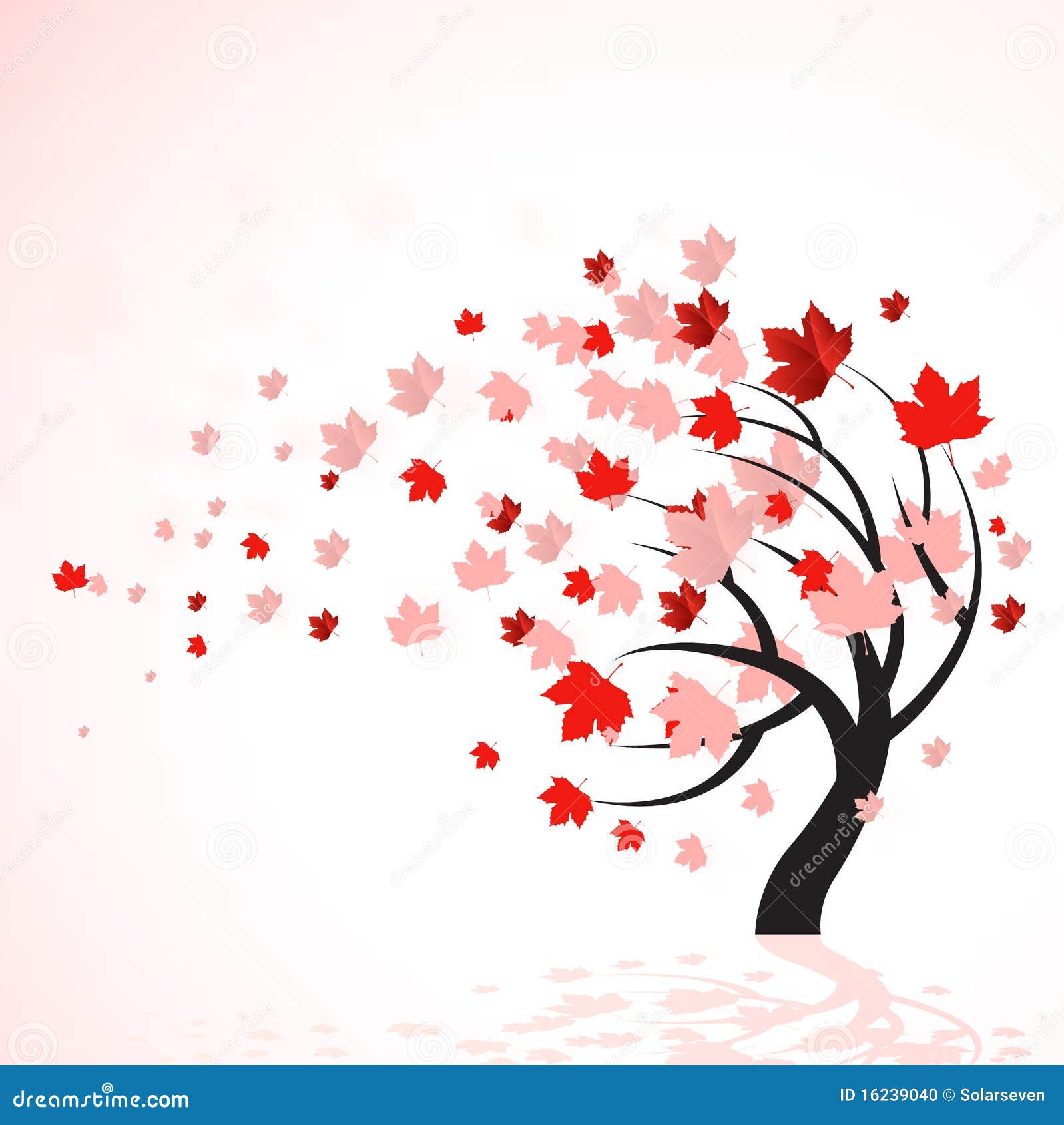 Arbre rouge d'automne illustration de vecteur. Illustration du arbre ...