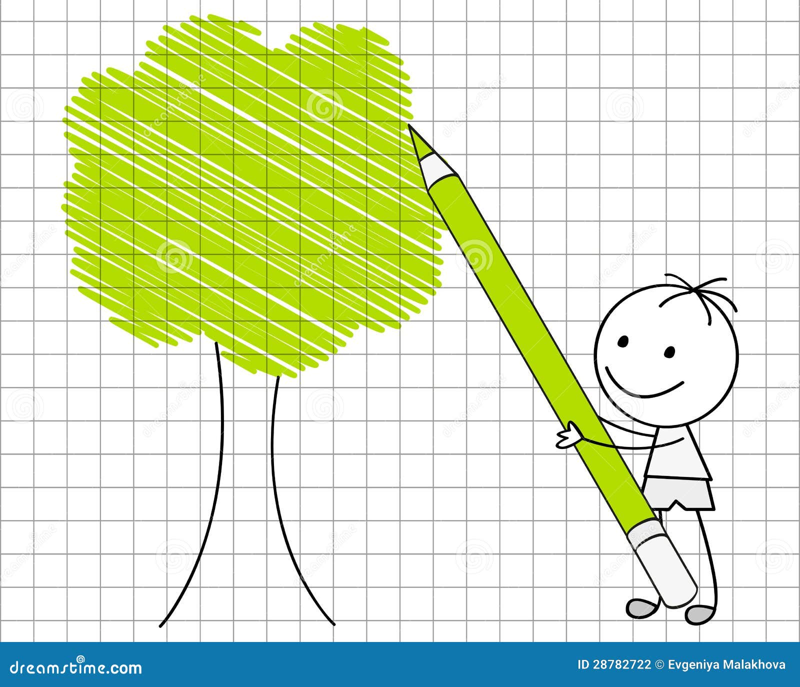 Arbre vert de dessin illustration de vecteur. Illustration du abstrait ...