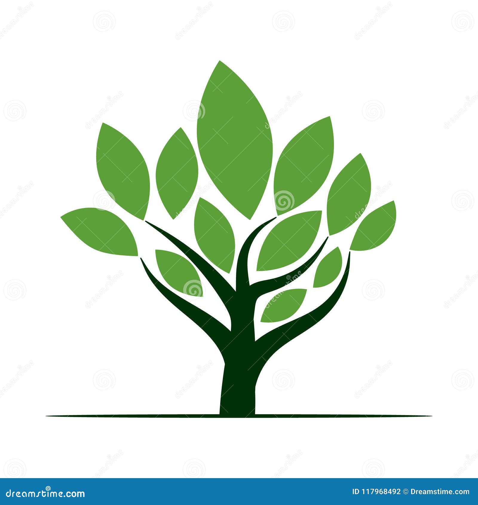Arbre vert Logo Icon illustration de vecteur. Illustration du lame ...