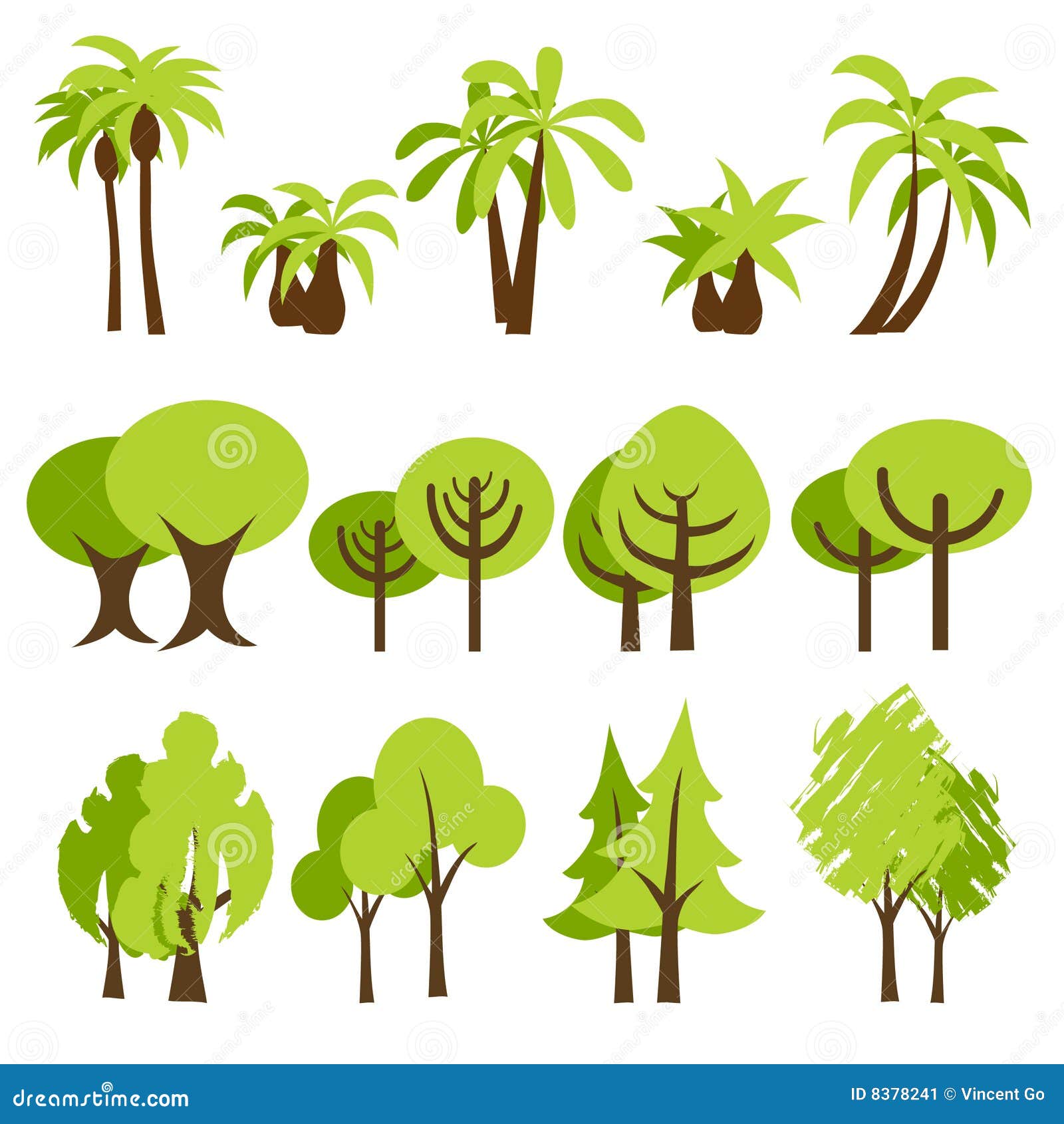Arbres illustration de vecteur. Illustration du élément - 8378241