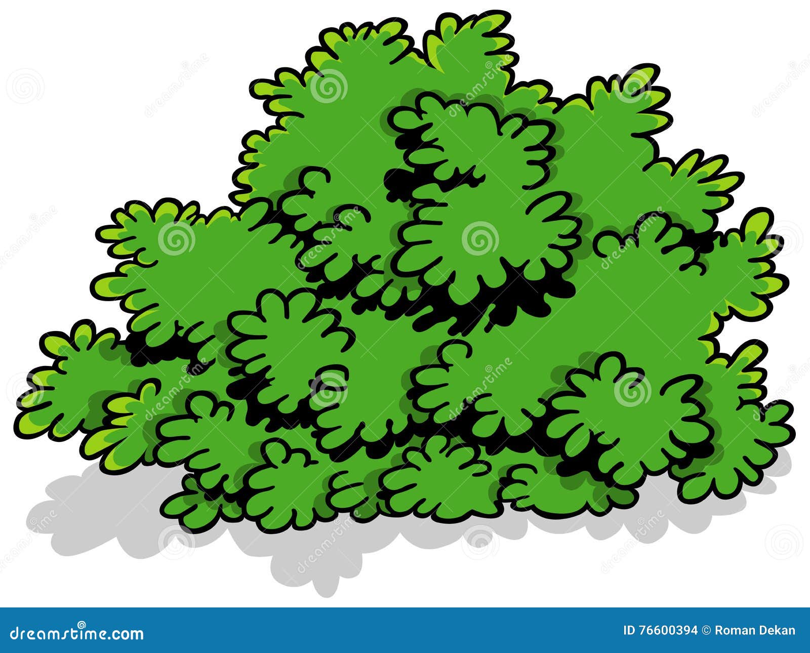 Arbusto Verde Dos Desenhos Animados Ilustração do Vetor - Ilustração de ...